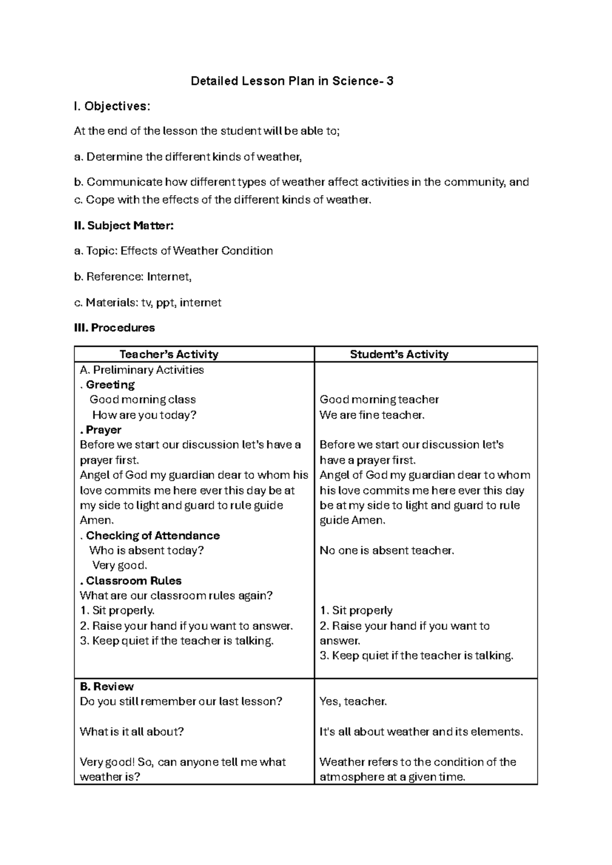 Effects of Weather Lesson Plan: Engaging Activities & Evaluation - Studocu