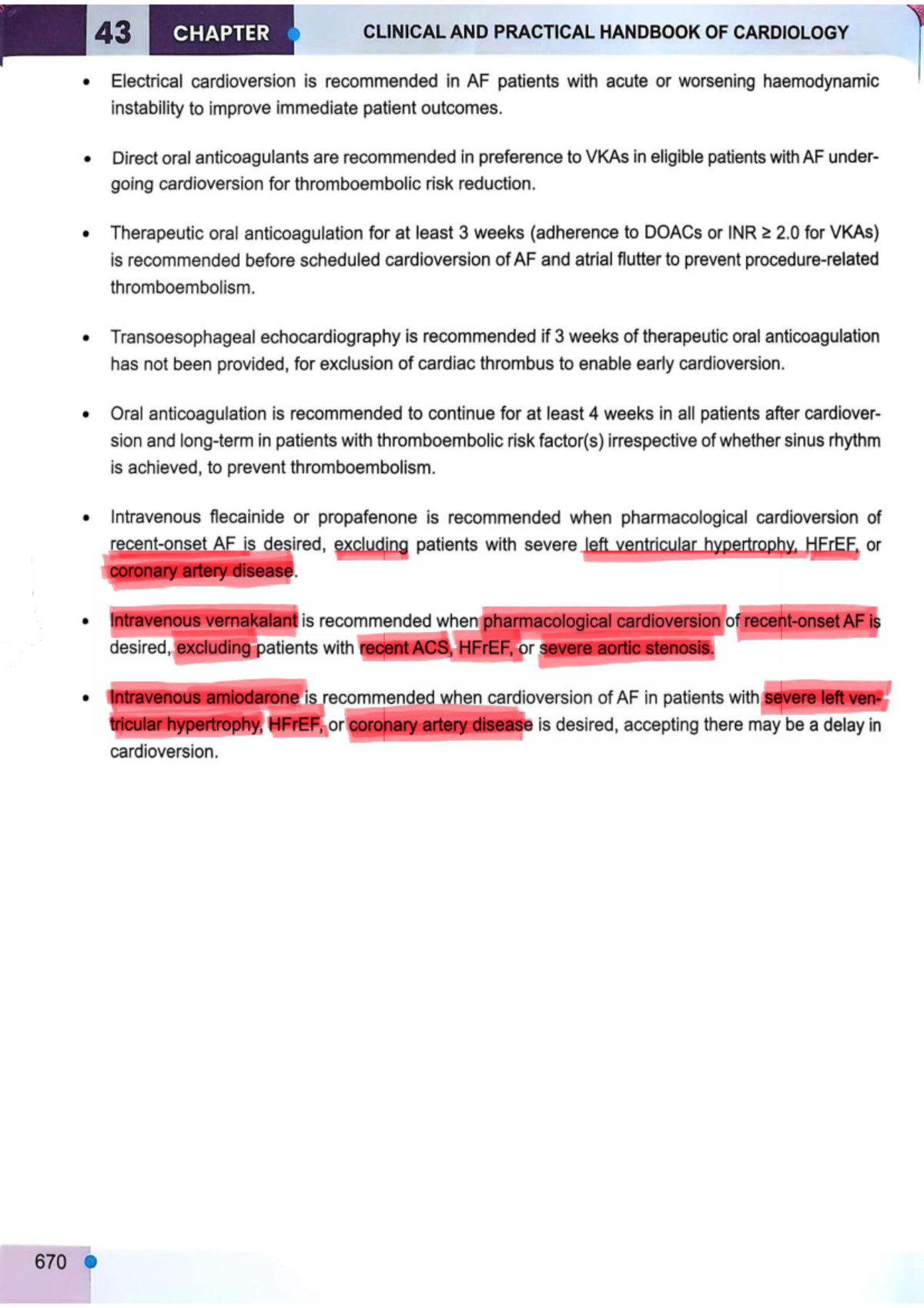 CHAPTER 670: CLINICAL GUIDELINES FOR AF CARDIOVERSION - Studocu