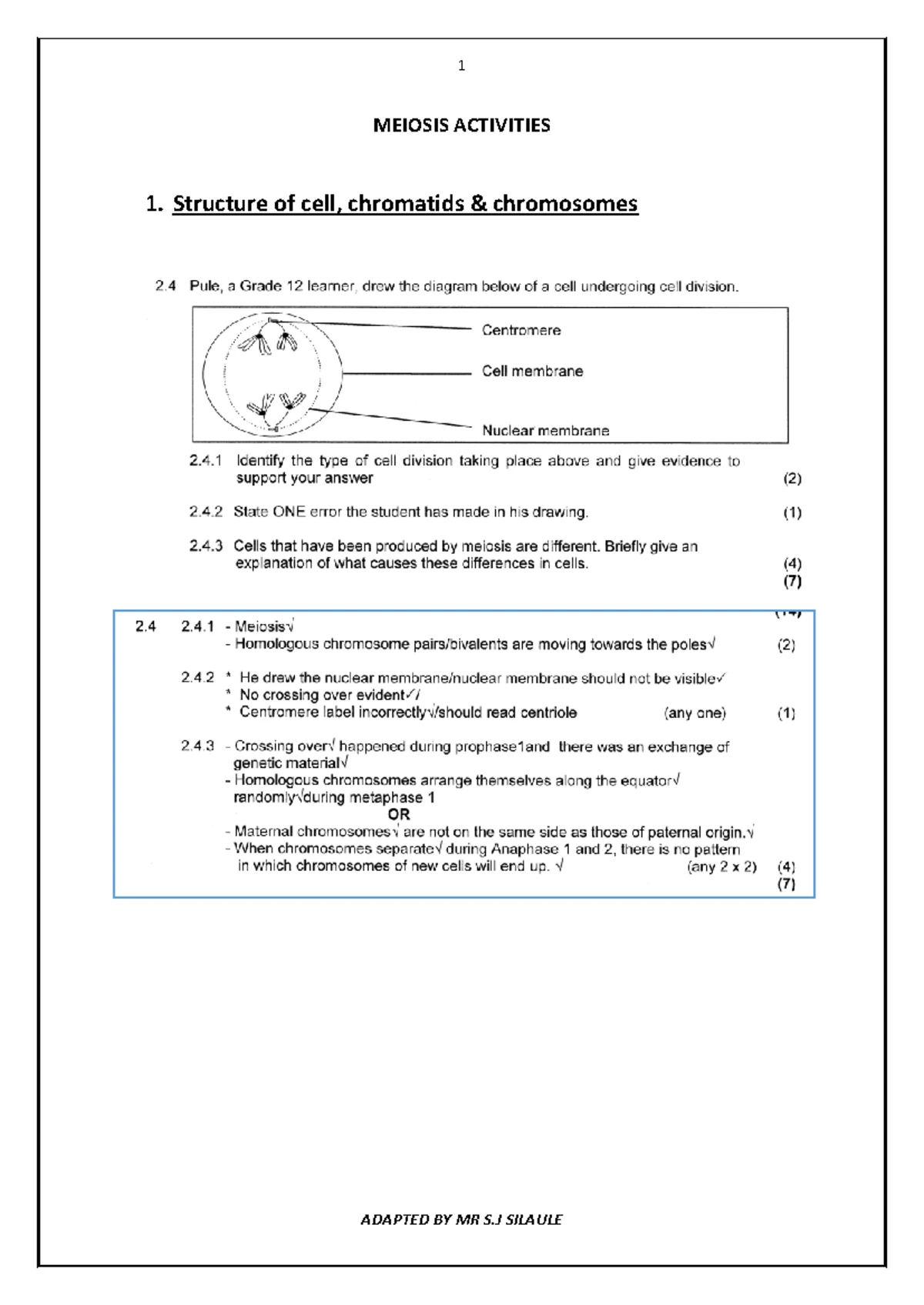 Grade 12 Genetics Notes - Comprehensive Summary on Inheritance - Studocu