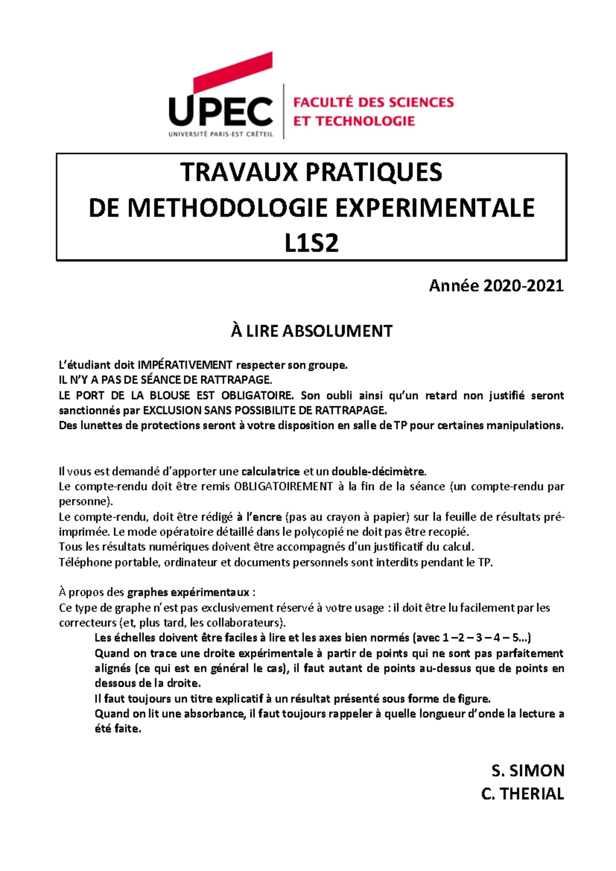 TP 2020-2021: Dosage Spectrophotométrique du Glucose - L1S - Studocu
