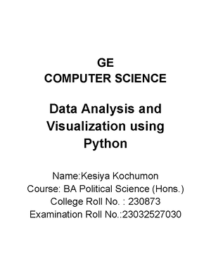 GE Reading (Data Analysis and Visualization using Python) - GE Computer ...