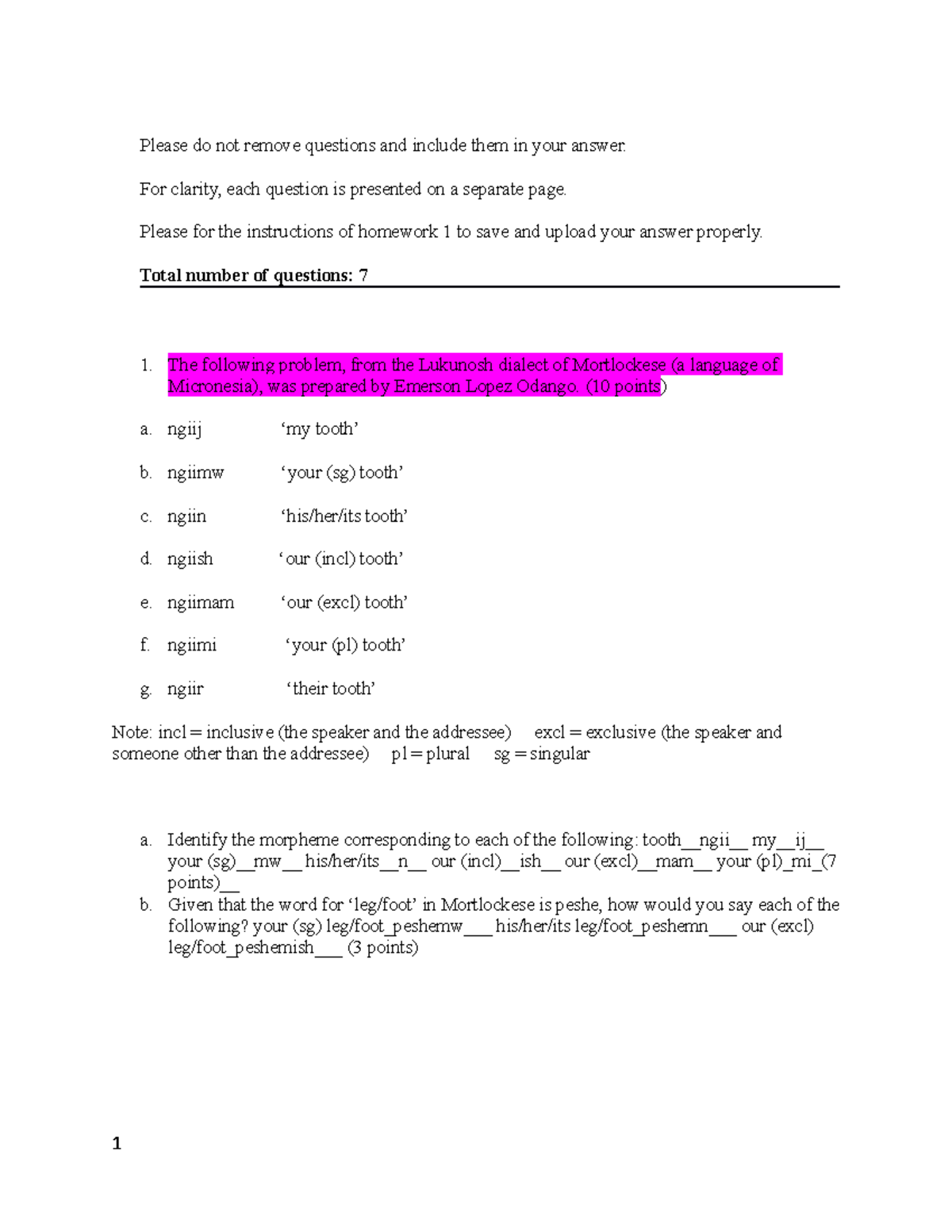 Homework II: Morphemes, Tree Structures & Constituents Analysis - Studocu