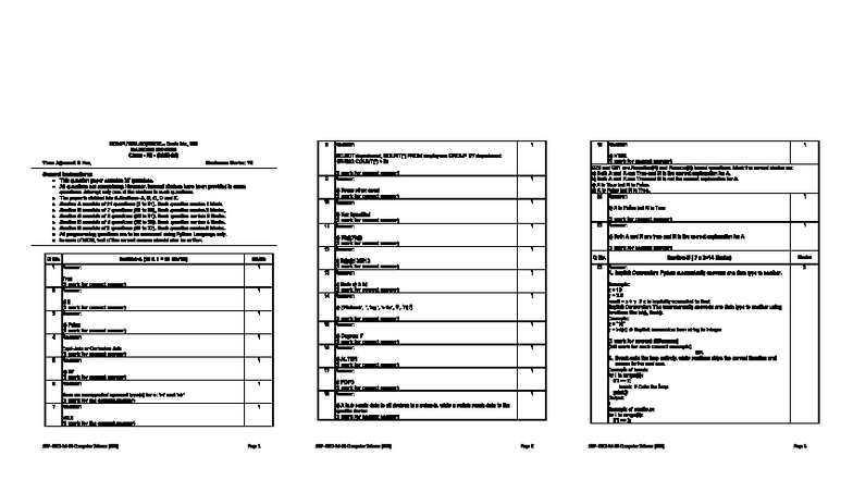 COMPUTER SCIENCE (083) Marking Scheme for Final Exam - Studocu