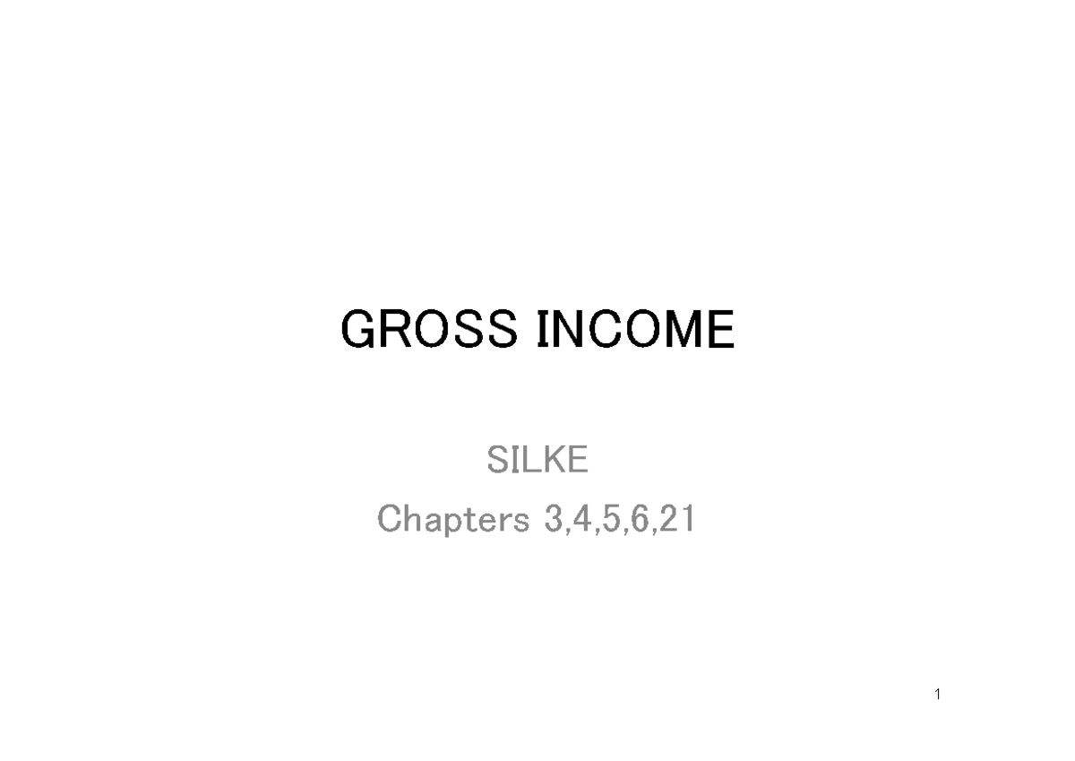 Gross Income (GROSS INCOME) - Lecture Overview and Key Concepts - Studocu