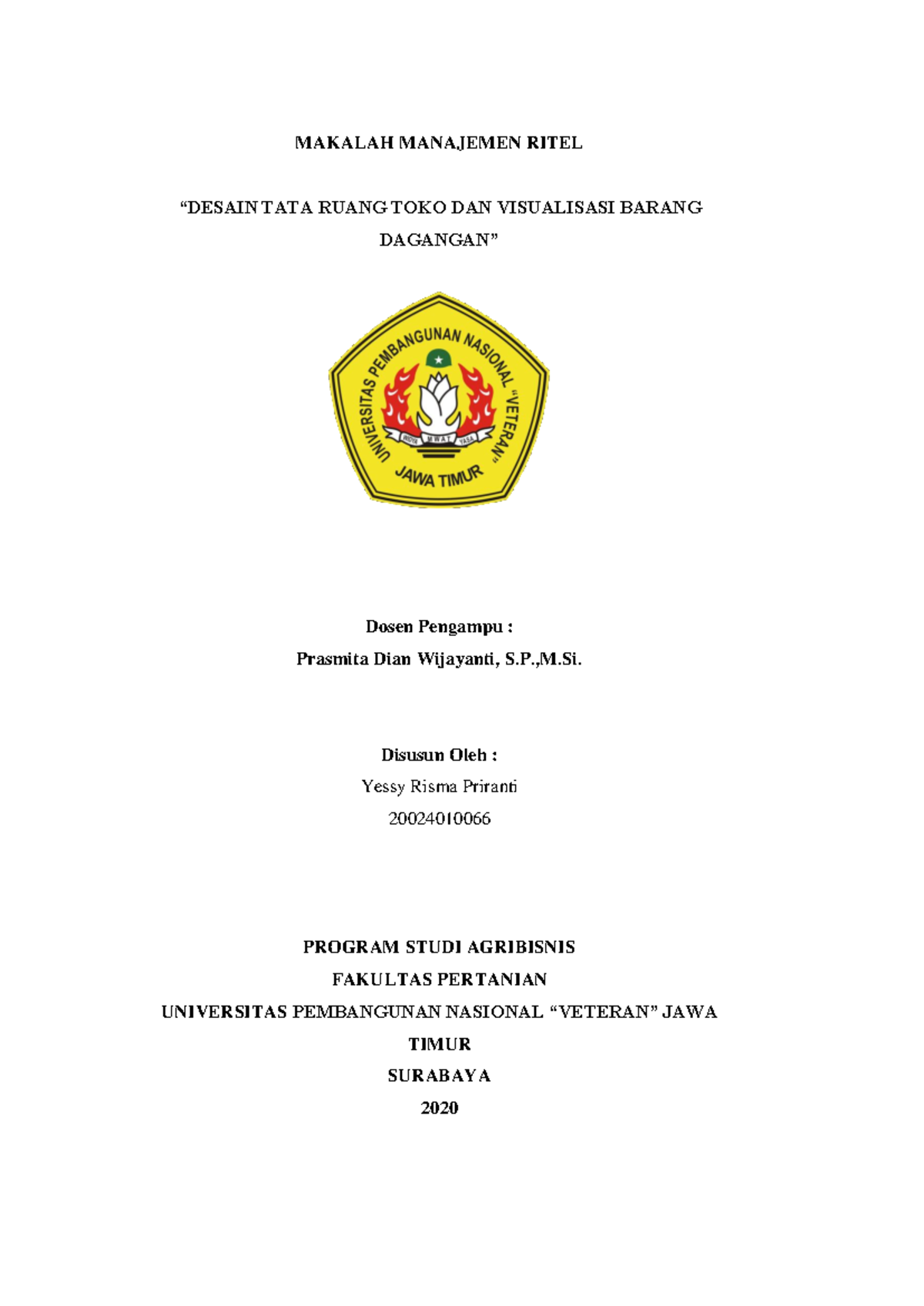 Desain Tata Ruang Toko & Visualisasi Barang Dagangan (AGR4010066) - Studocu
