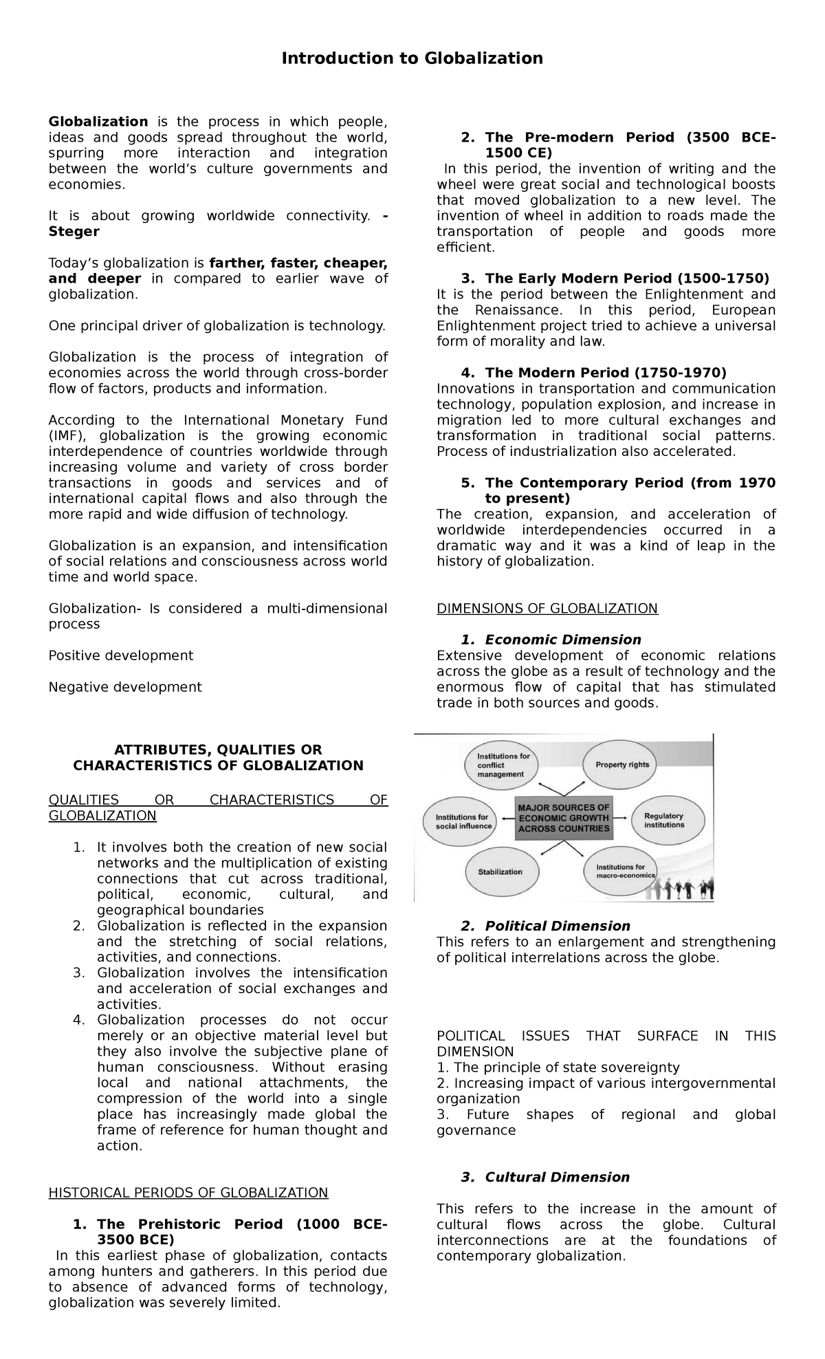 Globalization Overview: Key Concepts and Historical Periods - Studocu