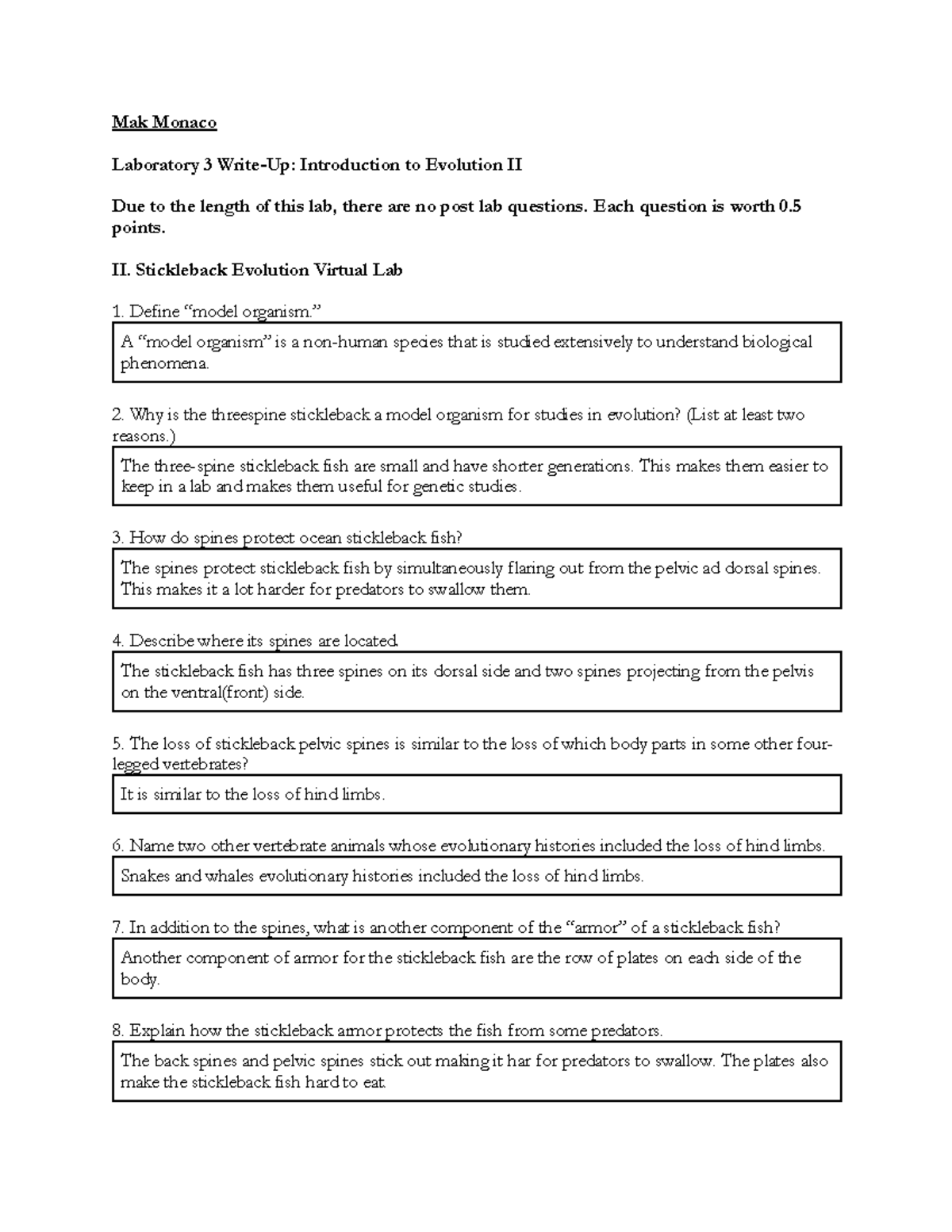 Lab 3 Write Up Introduction to Evolution II - Mak Monaco Laboratory 3 ...