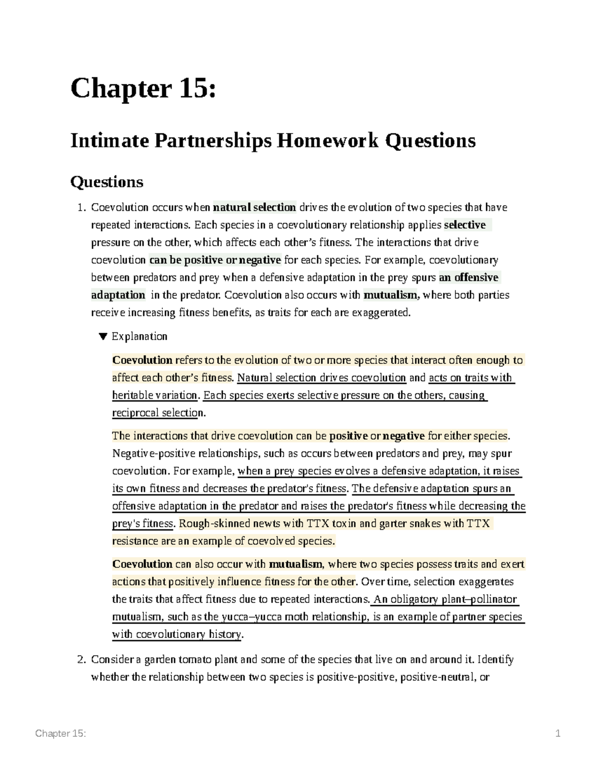 Chapter 15 - These are homework question notes with explanations to ...