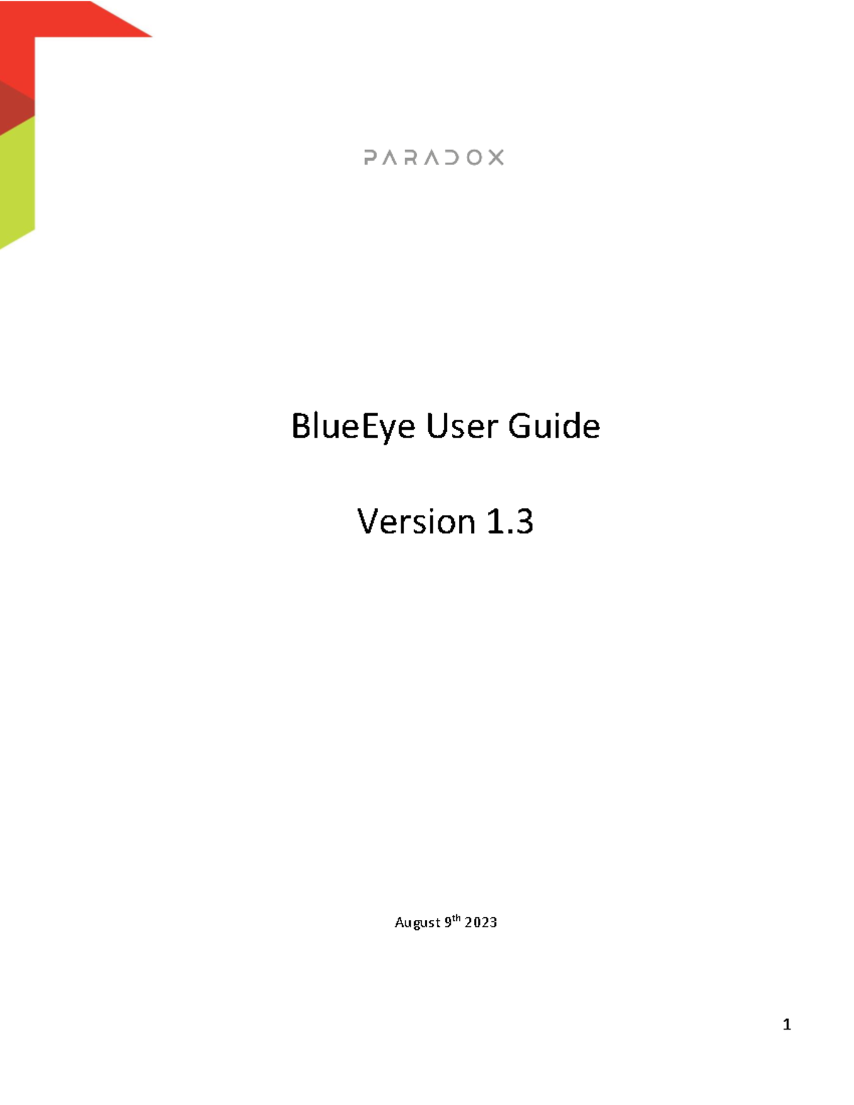 BlueEye User Guide v1.3: Features, Settings, and Configurations - Studocu