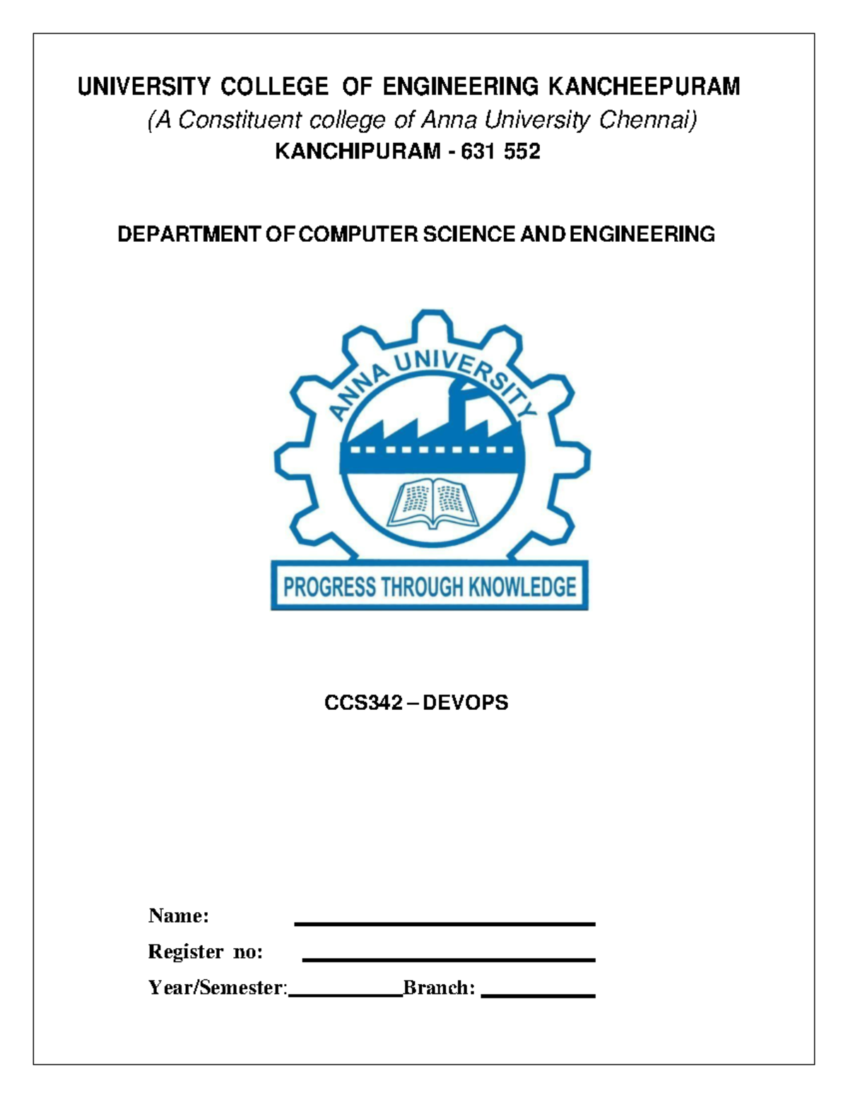 CCS342 - DevOps Practical Lab Manual and Exercise Instructions - Studocu