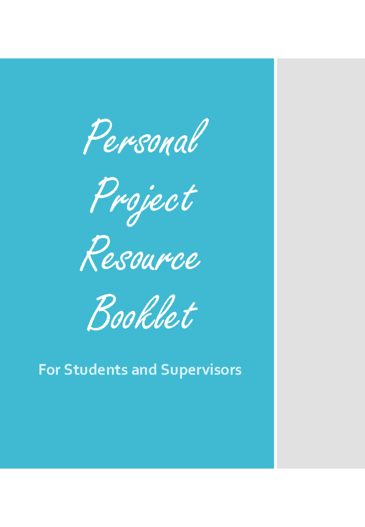 MYP Personal Project ICS Guide: Objectives, Planning & Reflection - Studocu
