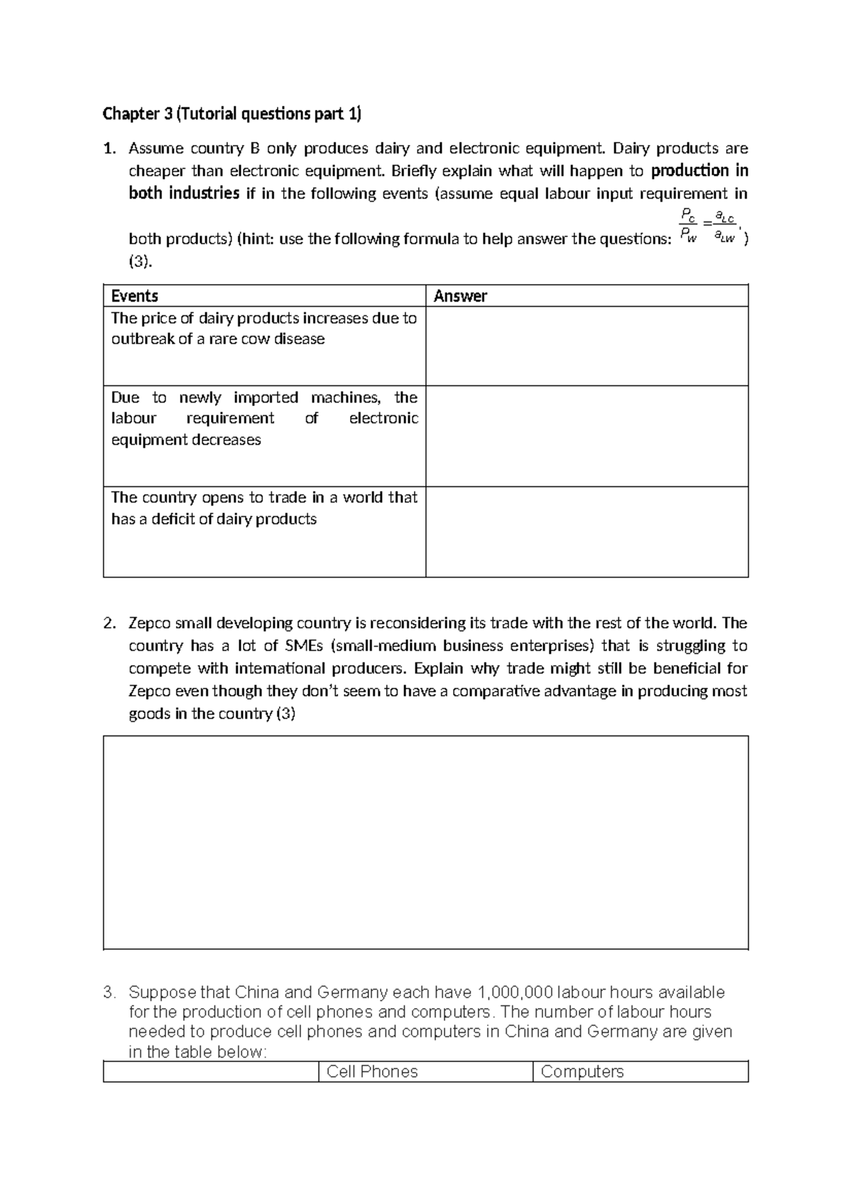 Tutorial questions chapter 3 part 1(2025) 2 - Chapter 3 (Tutorial ...