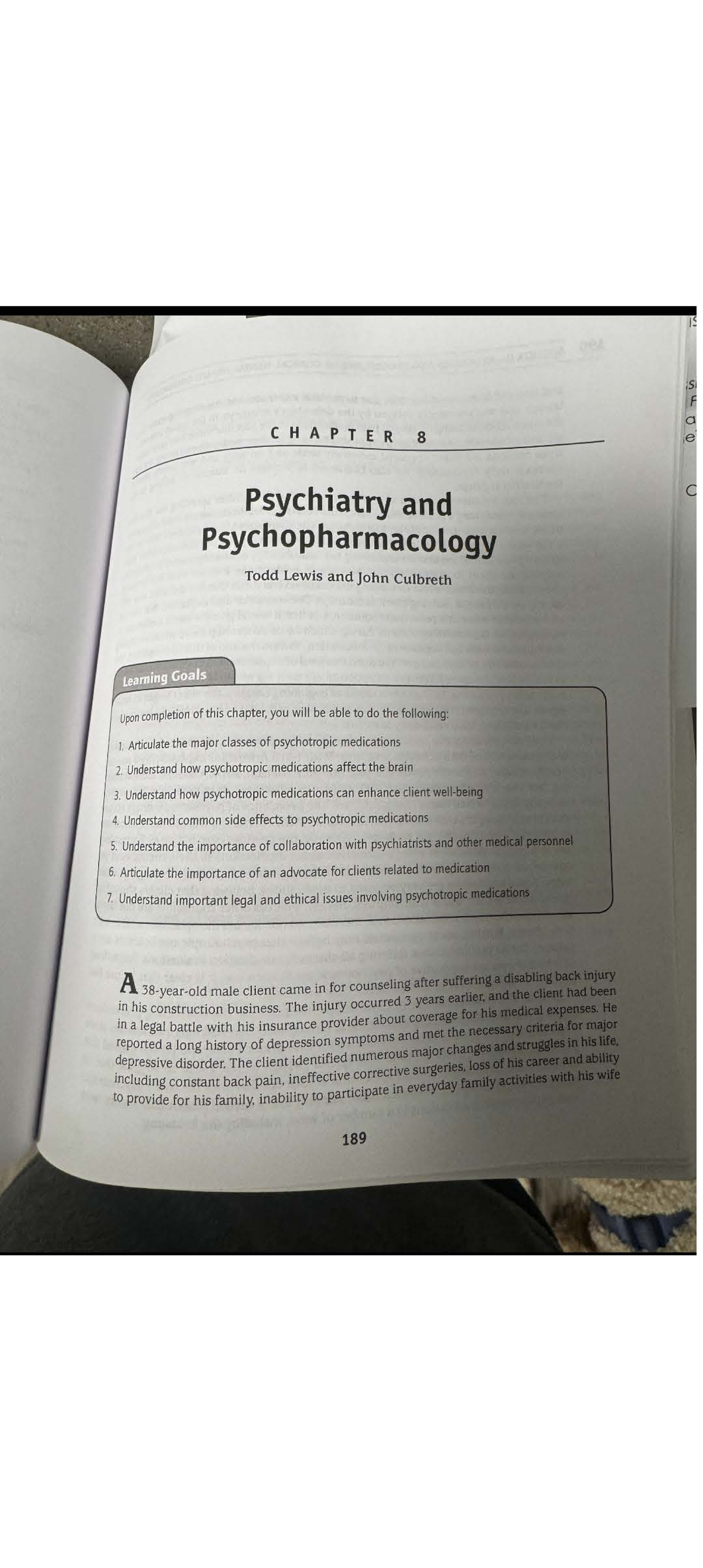 CHAPTER 8: Psychiatry and Psychopharmacology - Key Concepts for Course ...