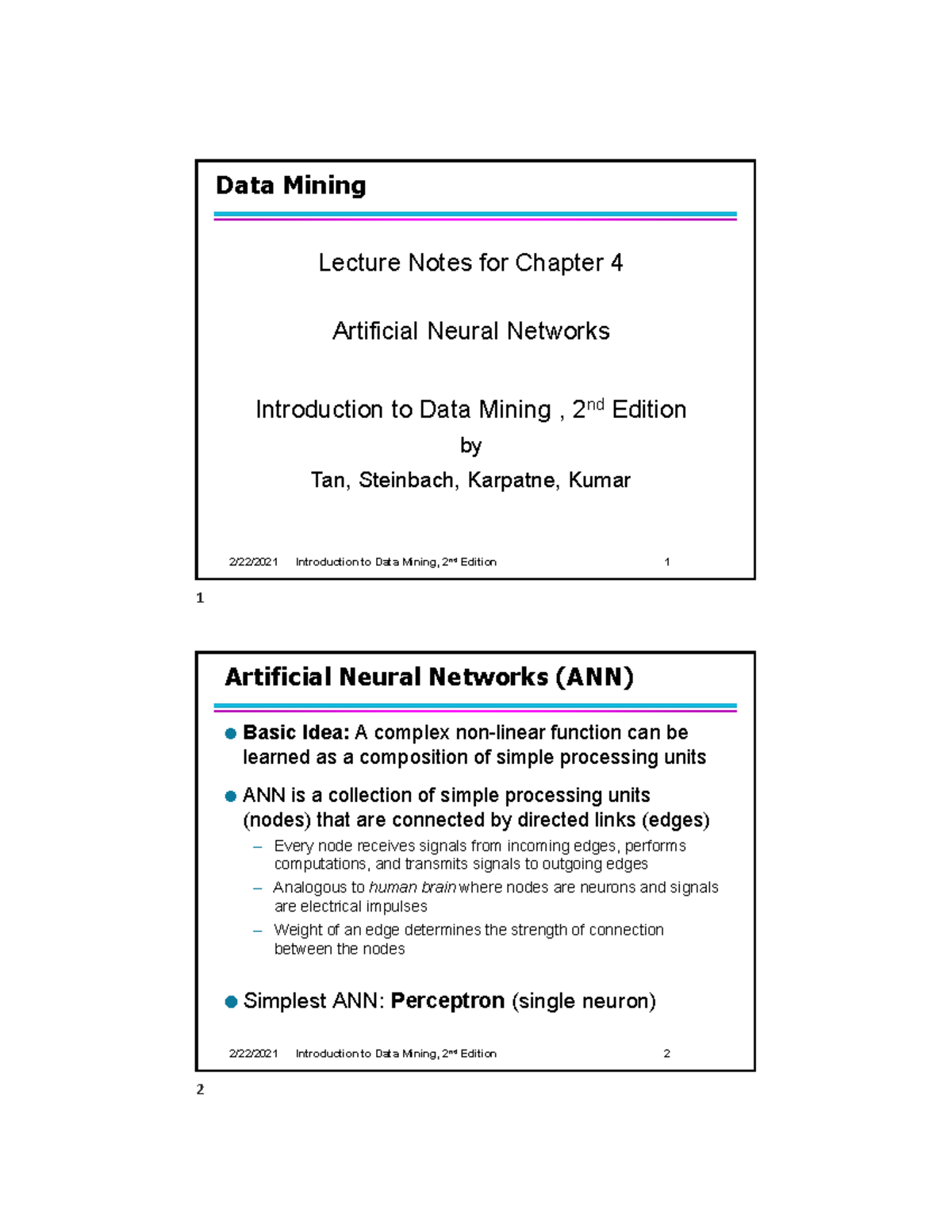 Chap 4 ANN - Introduction to Artificial Neural Networks in Data Mining - Studocu