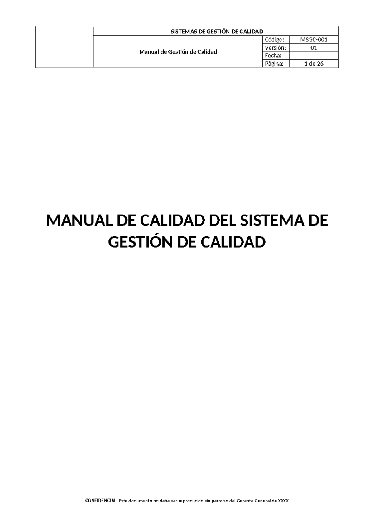 MSGC-001 Manual de Calidad Modelo EF - Manual de Gestión de Calidad ...