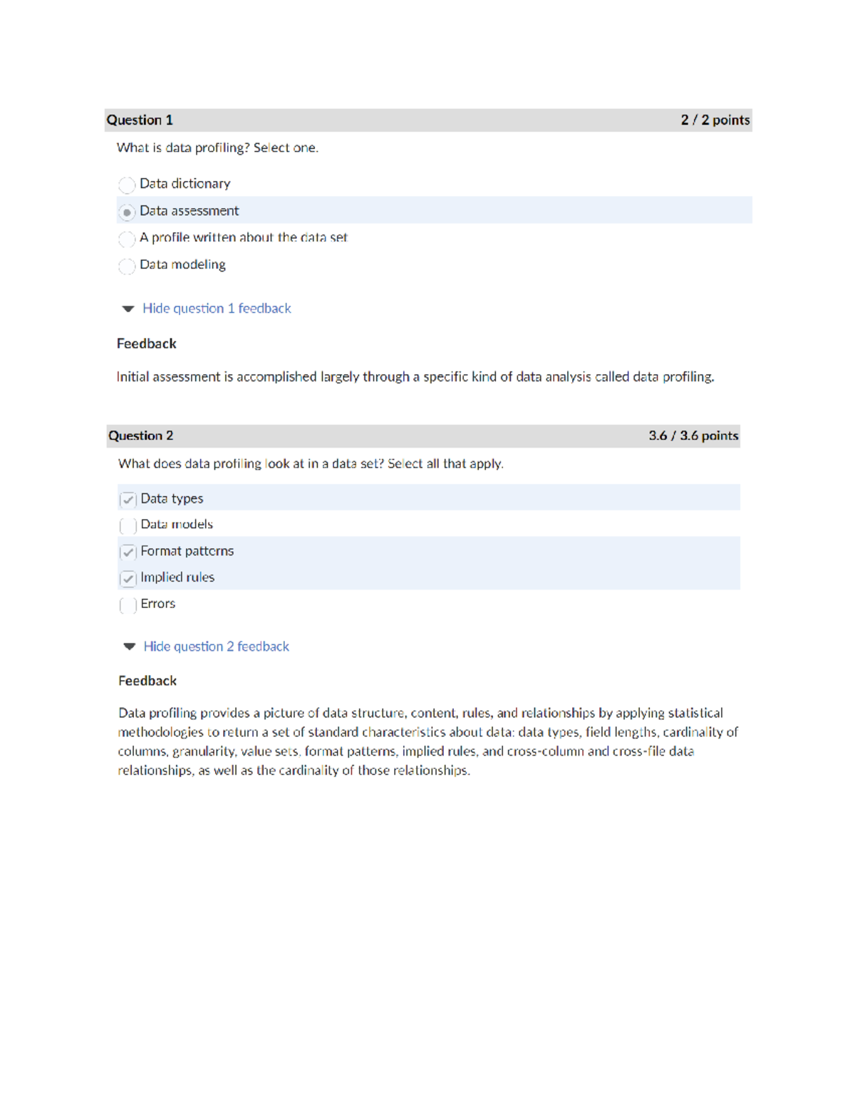 DAT 325 Quiz 4 - Data Profiling Concepts and Kickstarter Analysis - Studocu