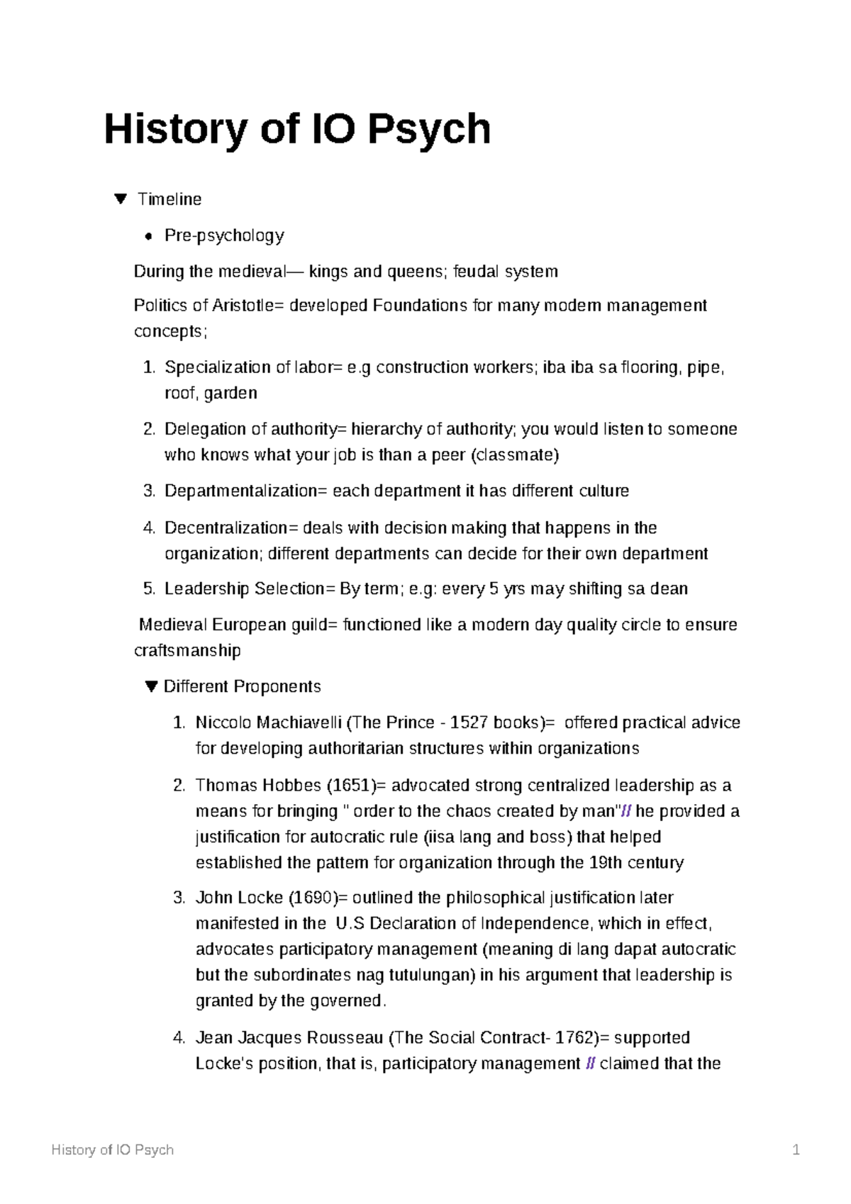 History of Industrial-Organizational Psychology: Key Developments - Studocu
