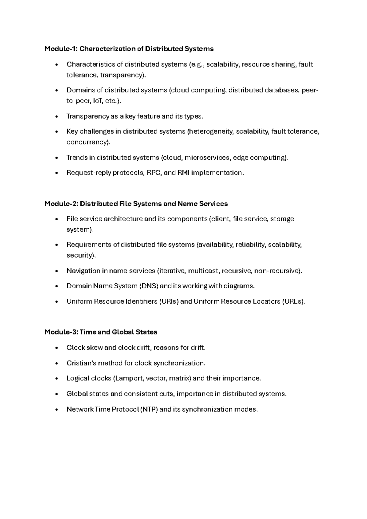 BCS515D VVI Questions - Key Concepts in Distributed Systems - Studocu