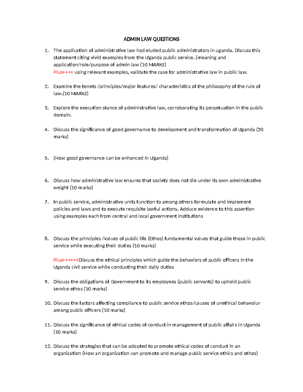 Admin LAW Questions - insightful - ADMIN LAW QUESTIONS The application ...