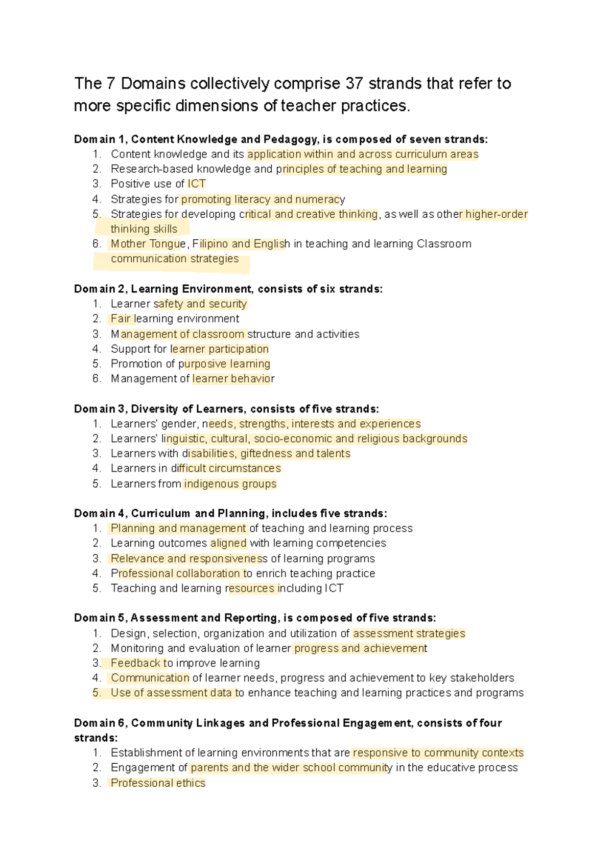 7 Domains of PPST: Comprehensive Overview of Teacher Practices - Studocu