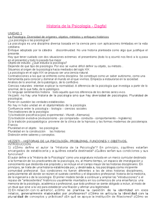 Resumen EJE 1 Historia DE LA Psicologia u1 y u2 - EJE TEMÁTICO I: INTRODUCCIÓN A LA PROBLEMÁTICA ...