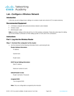 8.5.1 Lab - Configure DHCPv 6 - Topology Addressing Table Device Interface IPv6 Address R1 G0/0/ ...