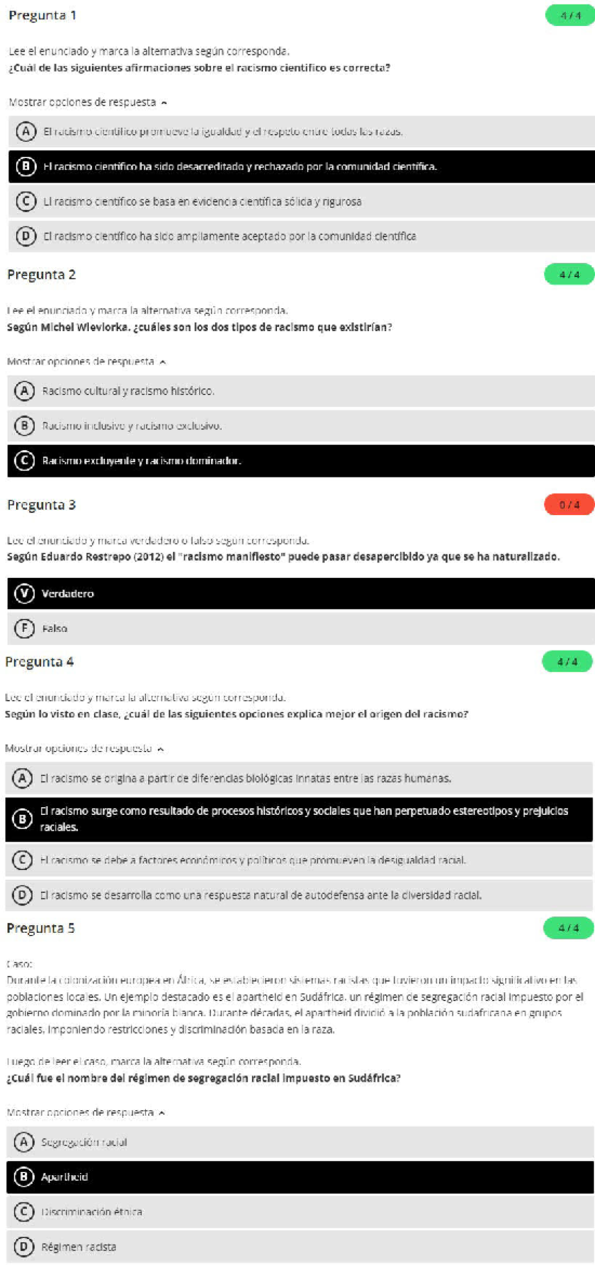 Cuestionario 4: Preguntas y Respuestas Detalladas - Studocu