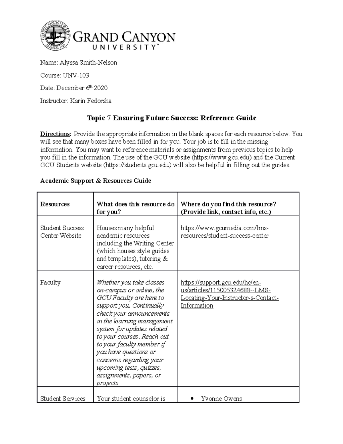 UNV 103 T7 Ensuring Future Success: Comprehensive Reference Guide - Studocu