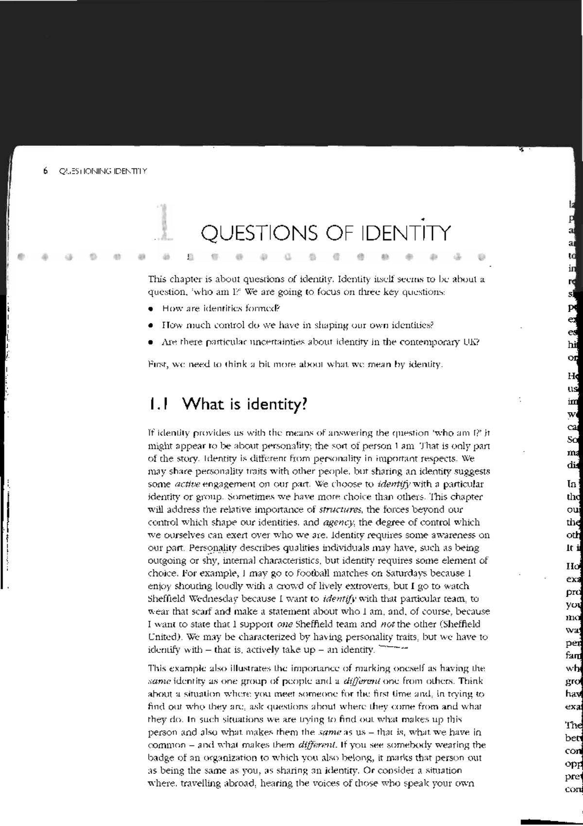 Woodward questioning p6to40 - 6 QUESTIONING IDENTITY QUESTIONS OF ...