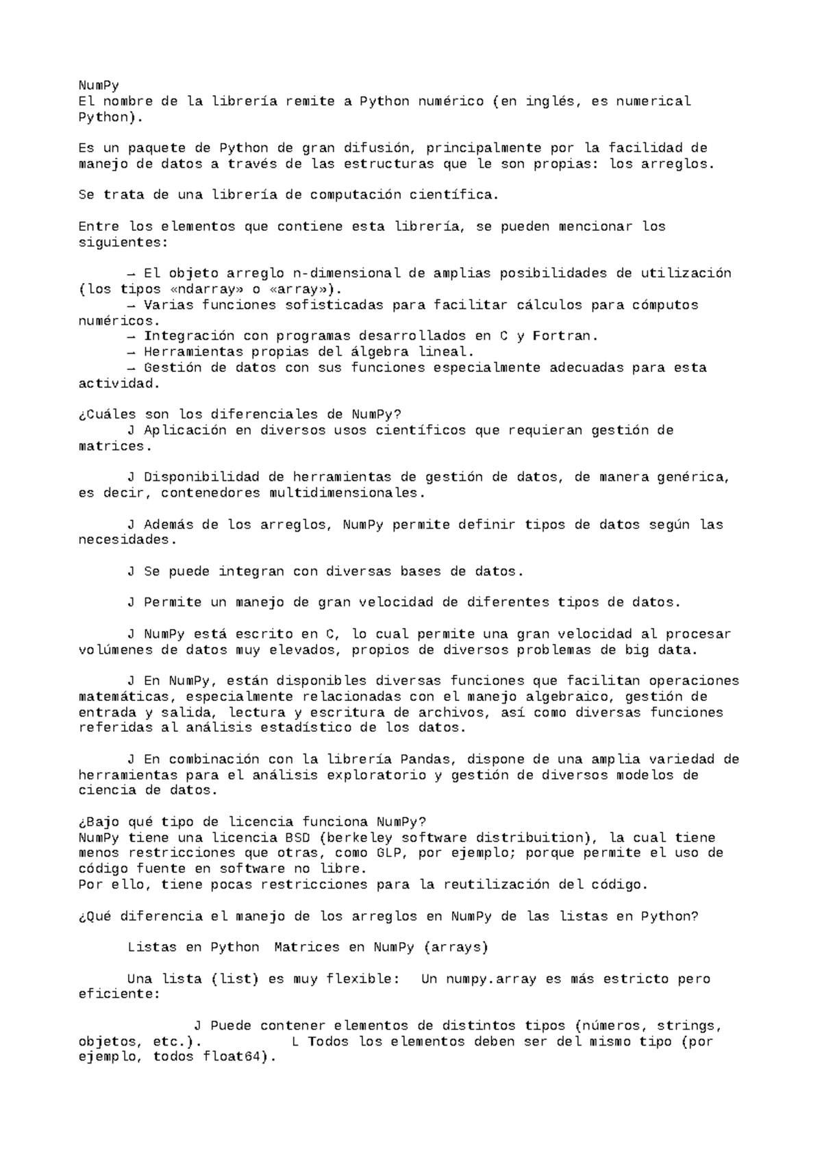 NumPy: Introducción a la Librería de Python para Cálculos Numéricos - Studocu