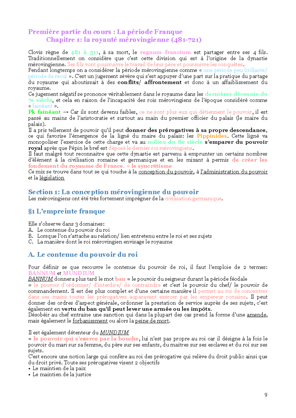 CM - Cours sur la Période Franque: La Royauté Mérovingienne et son ...