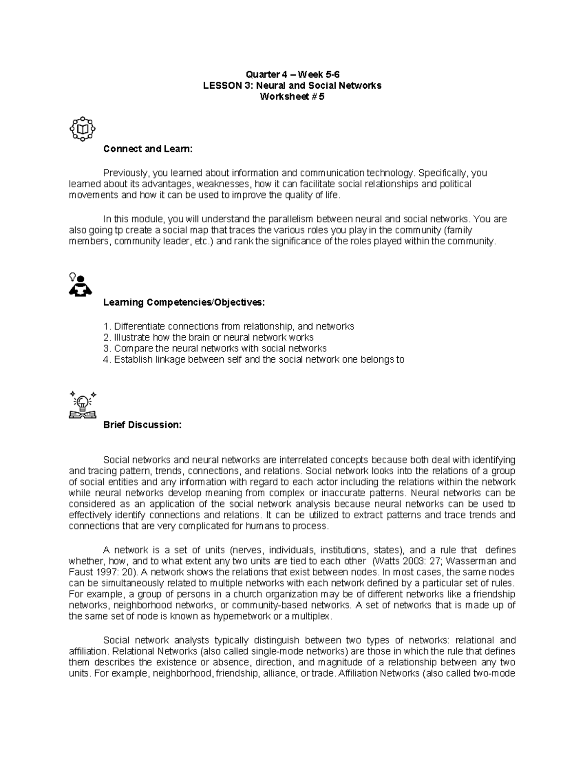 Q4 - Essay - Quarter 4 – Week 5- LESSON 3: Neural and Social Networks ...