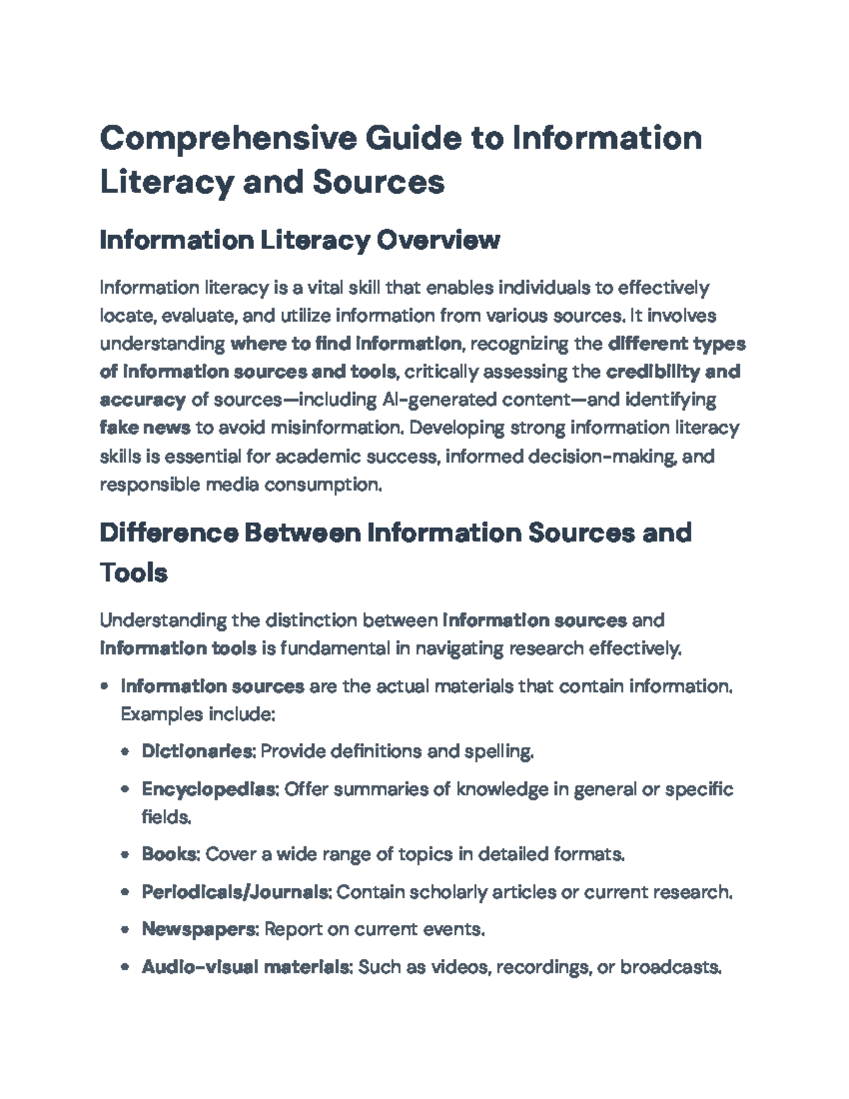 Comprehensive Guide to Information Literacy & Source Evaluation ...
