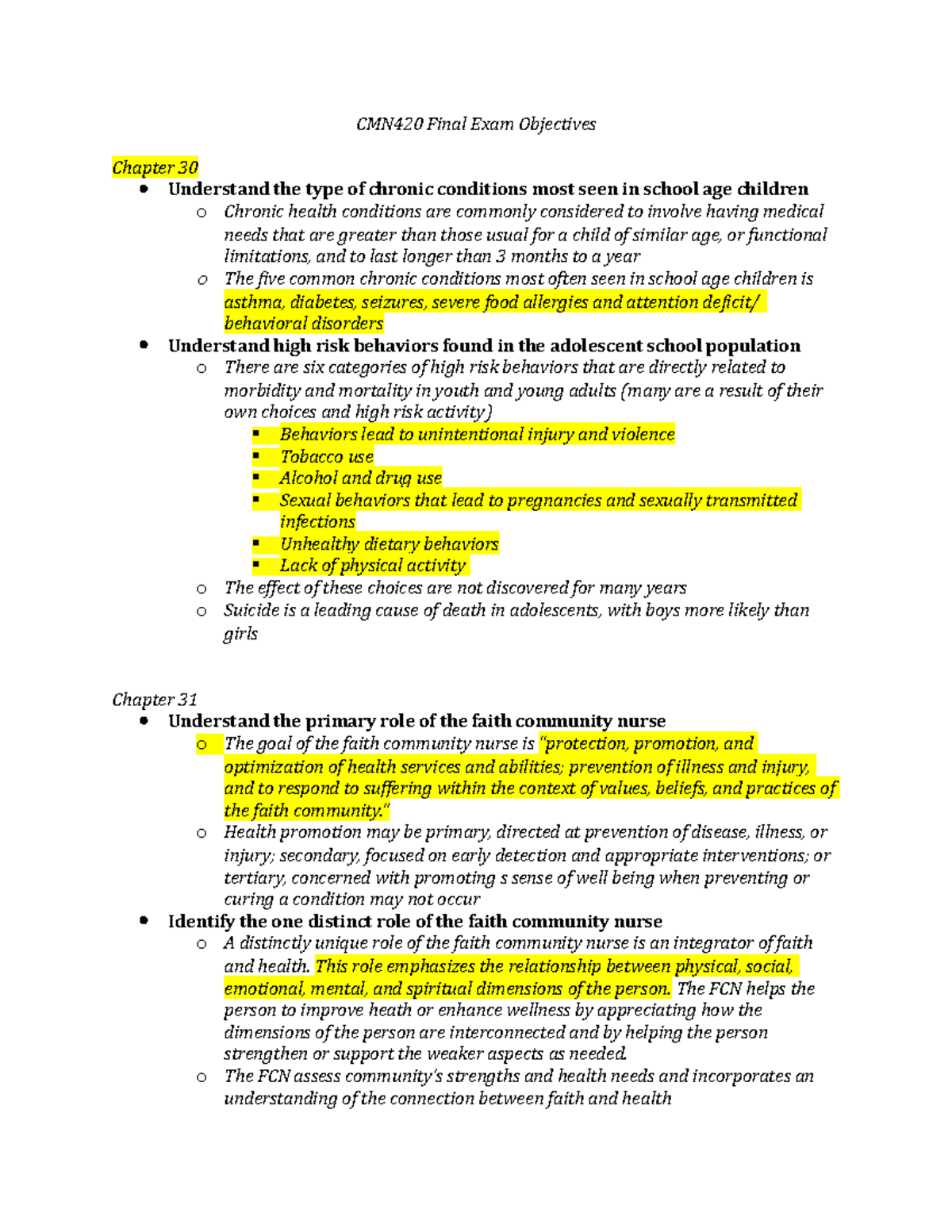 CMN420 Final Exam Study Guide: Key Concepts and Objectives - Studocu
