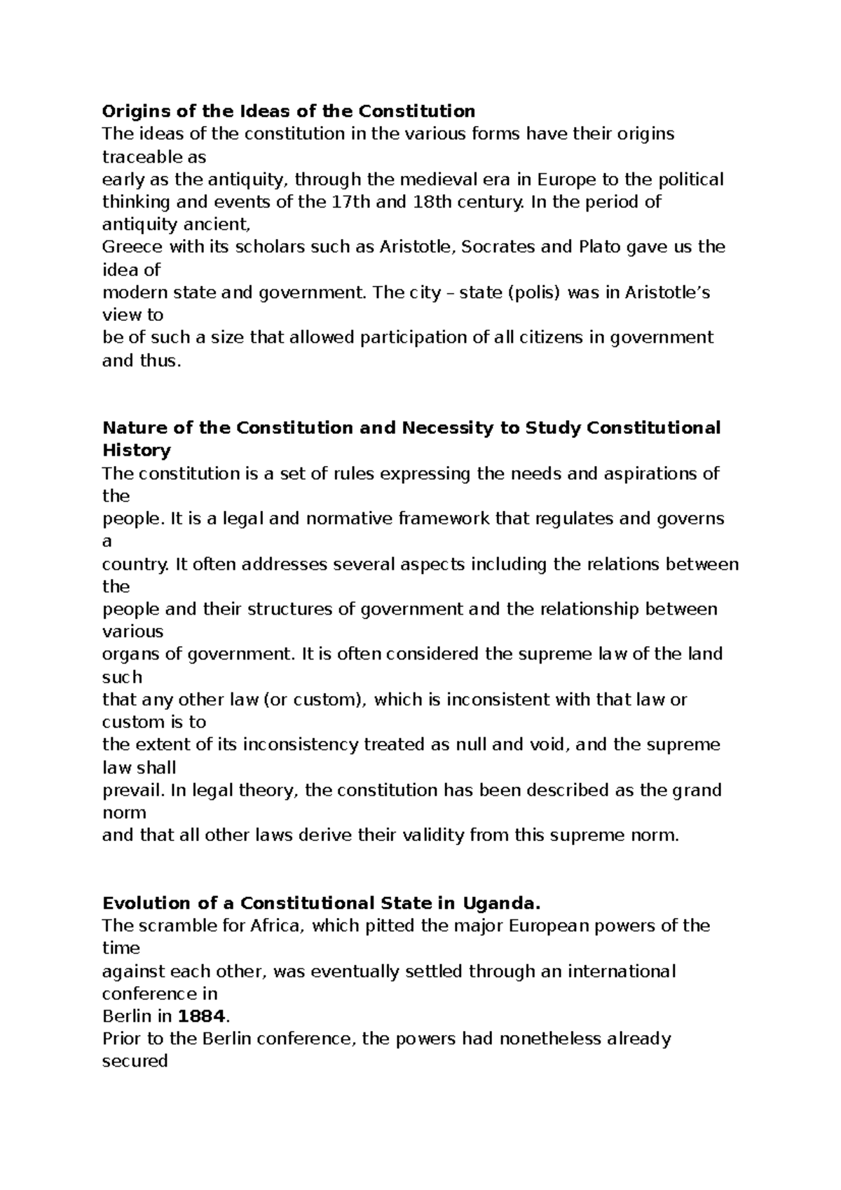 The Evolution of Constitutional Ideas in Uganda: A Historical ...