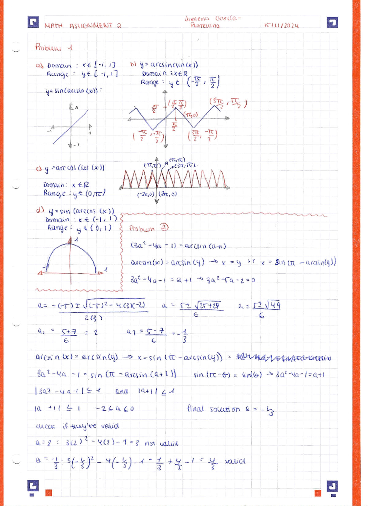 MATH ASG.02. Jimena Garcia- Pumarino 14 - Jimena MATH ASSIGNMENT 2 Pumarino 7 Problem l as ...