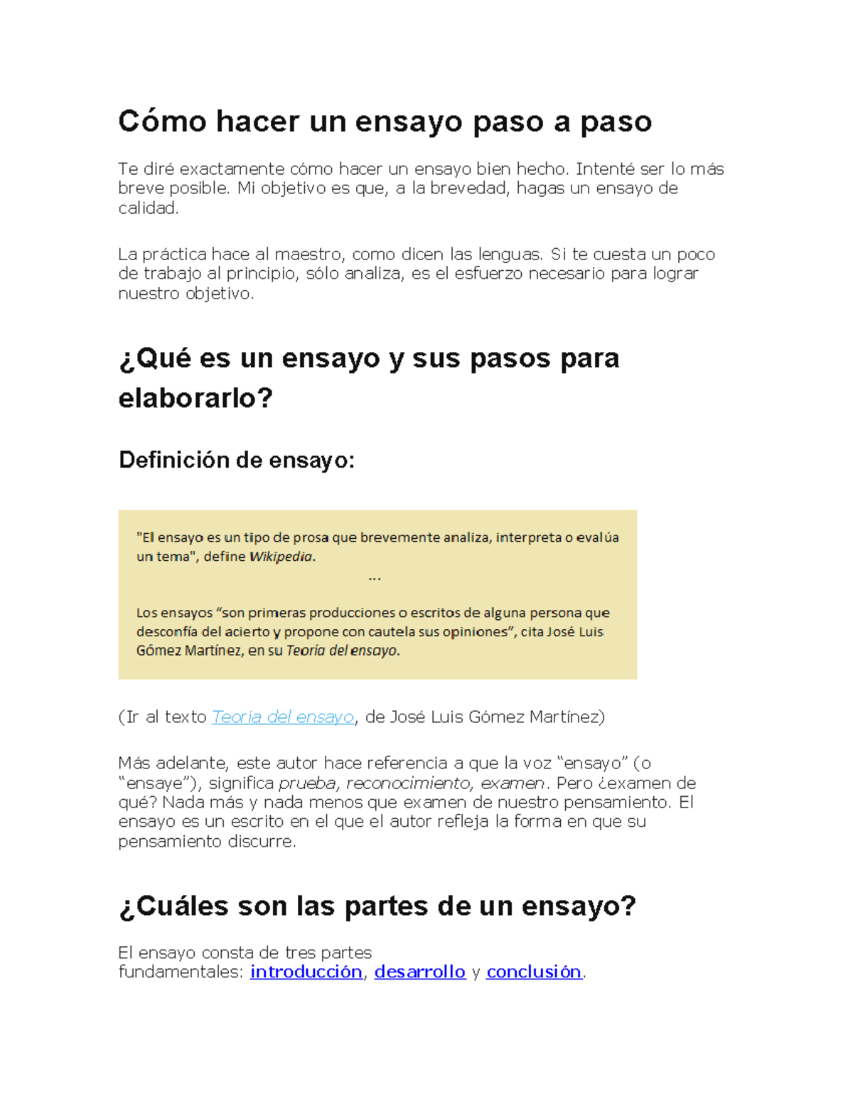 Cómo hacer un ensayo paso a paso - Cómo hacer un ensayo paso a paso Te diré exactamente cómo ...