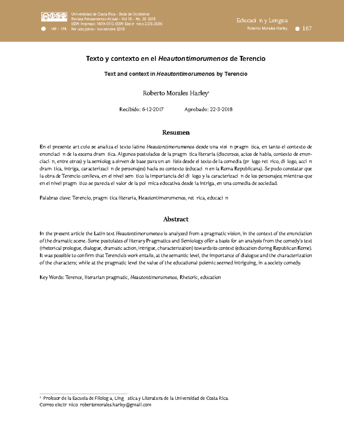 Análisis Pragmatico del Heautontimorumenos de Terencio (EDU-167) - Studocu