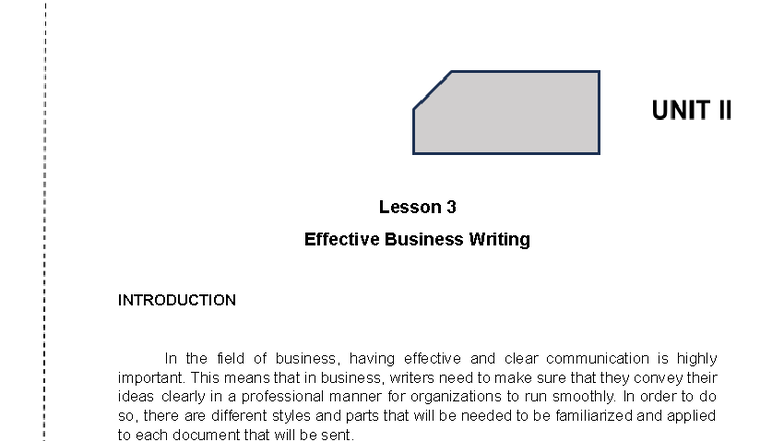 Lesson 3: Effective Business Writing Techniques (Module 3) - Studocu
