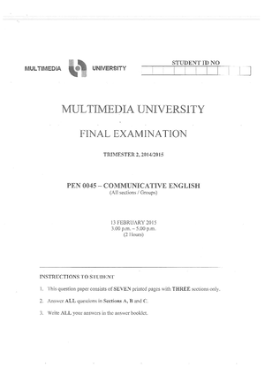 MUET WRITING TASK 1 (EMAIL/LETTER) - Communicative English - MMU - Studocu