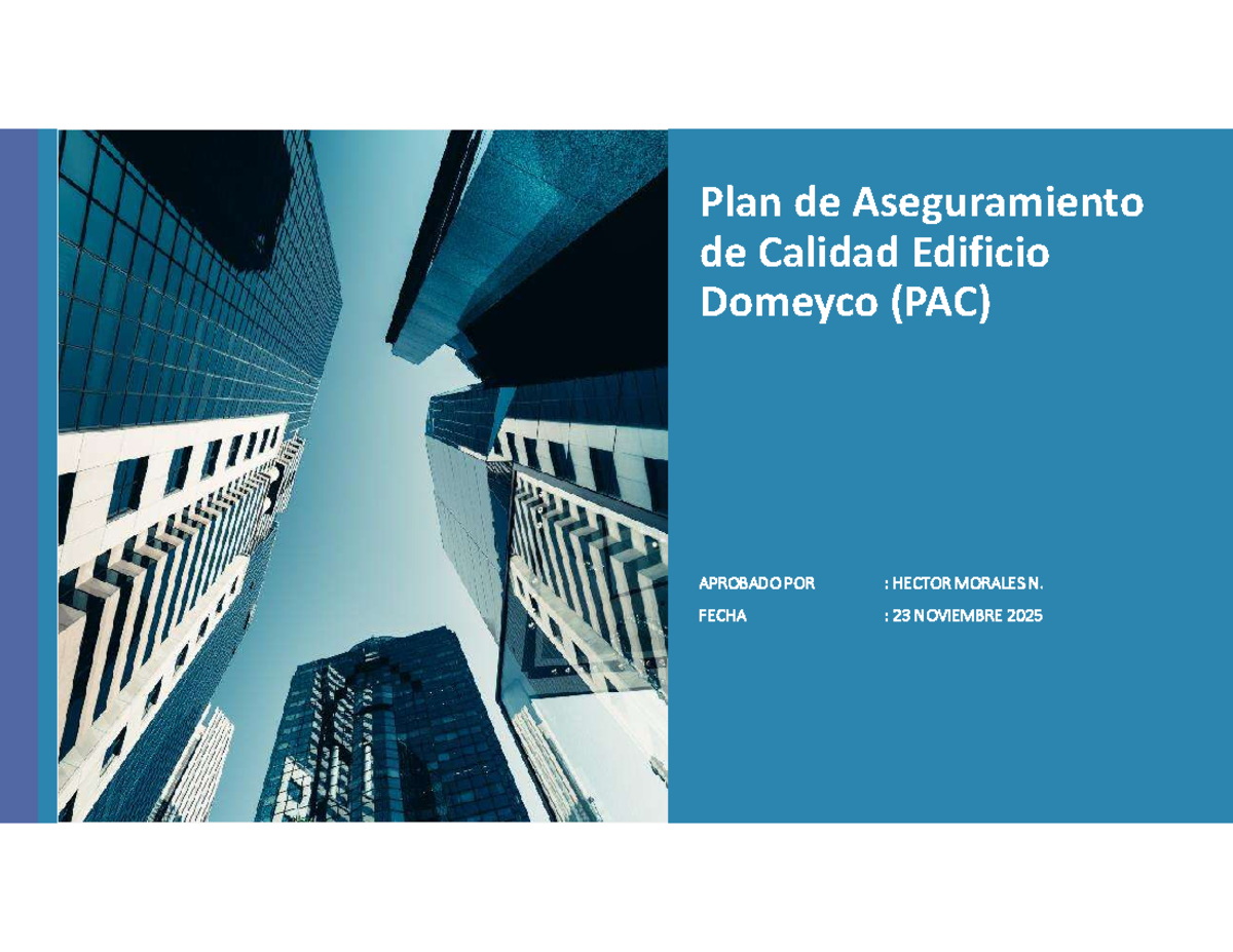 Examen Final de Calidad del Proyecto Edificio Domeyko (PAC) - Studocu