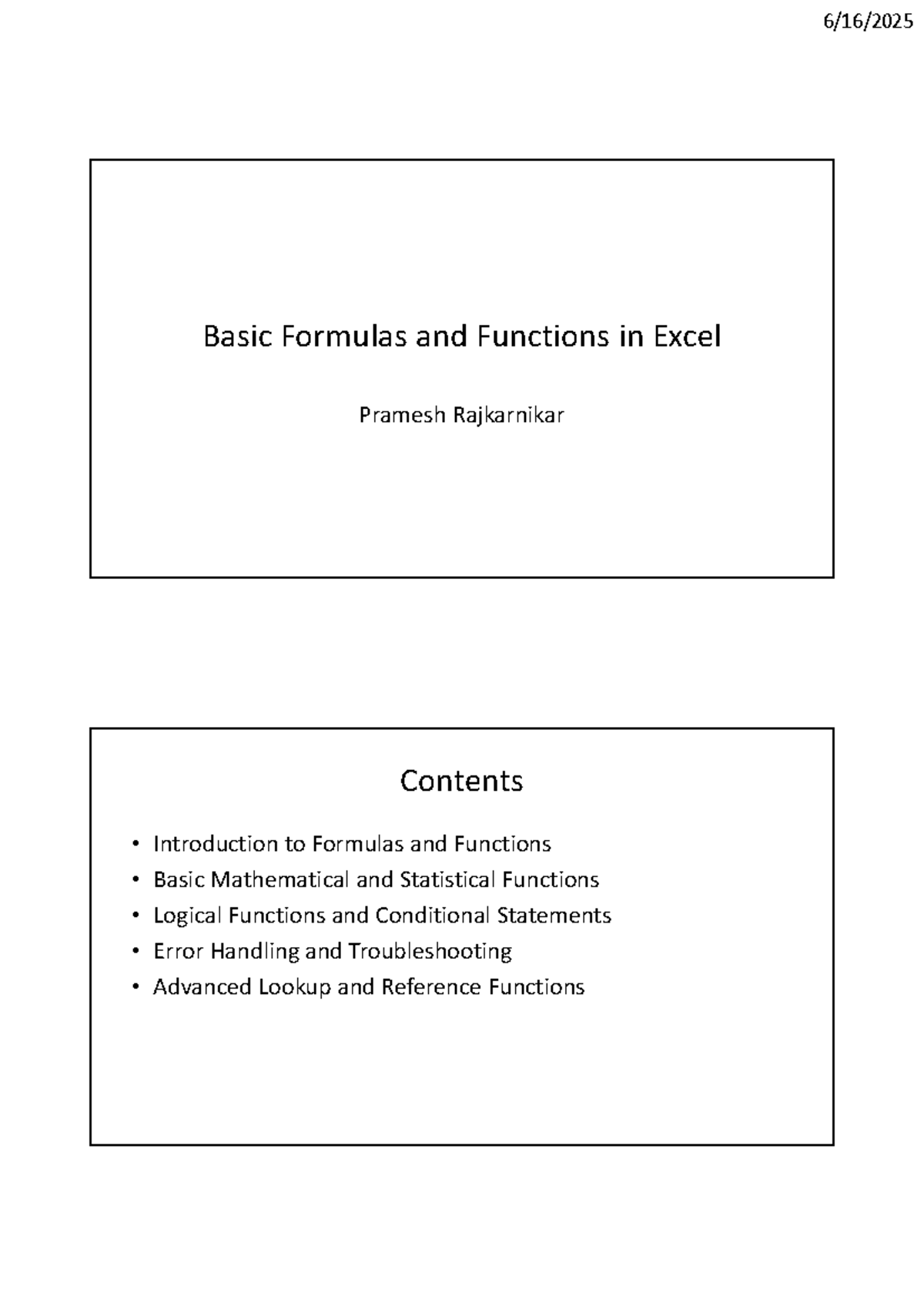 Unit 3 - Excel Formulas & Functions Overview - Studocu