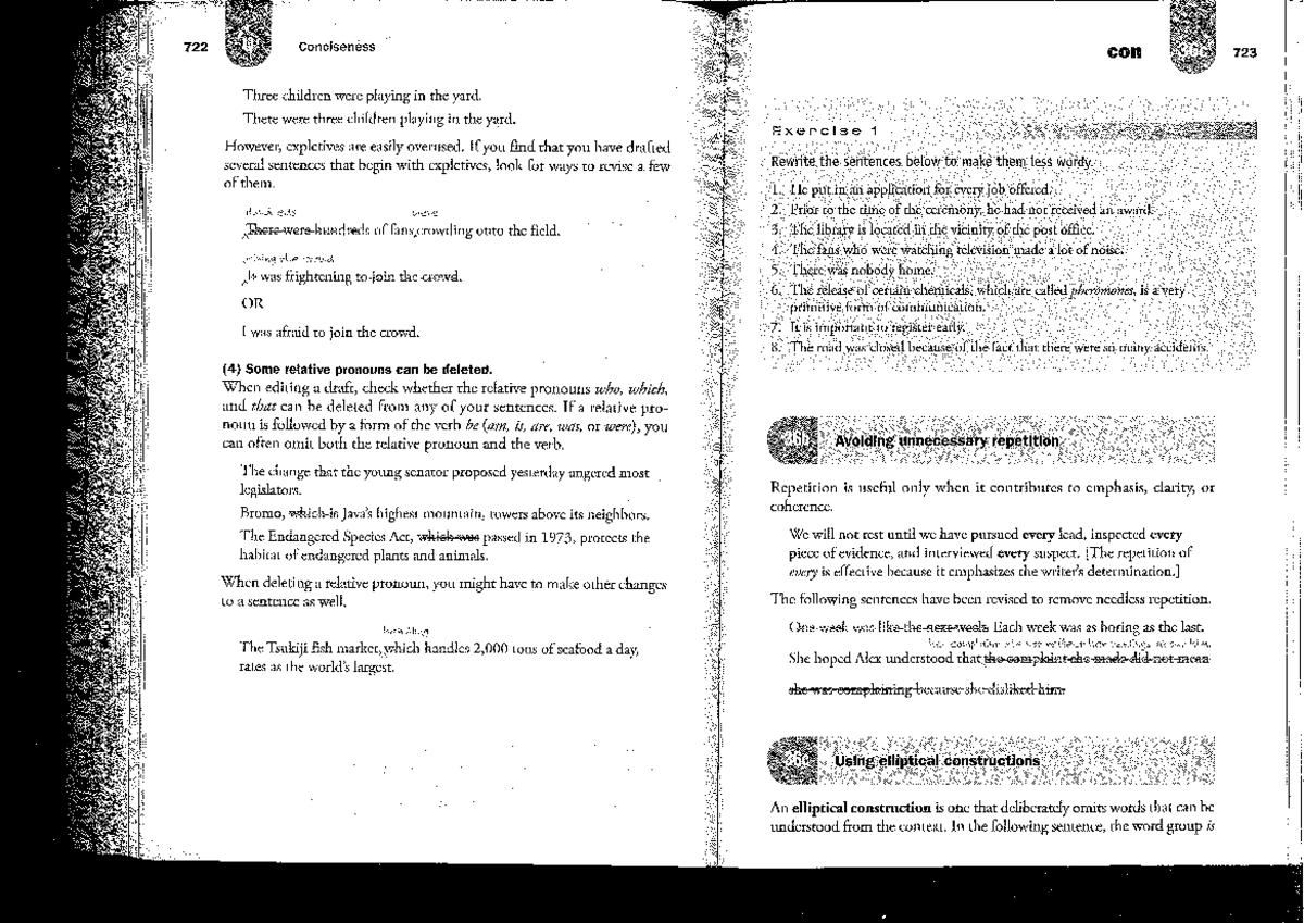 722 U Conciseness Exercises: Harbrace 37-41 Revision Guide - Studocu