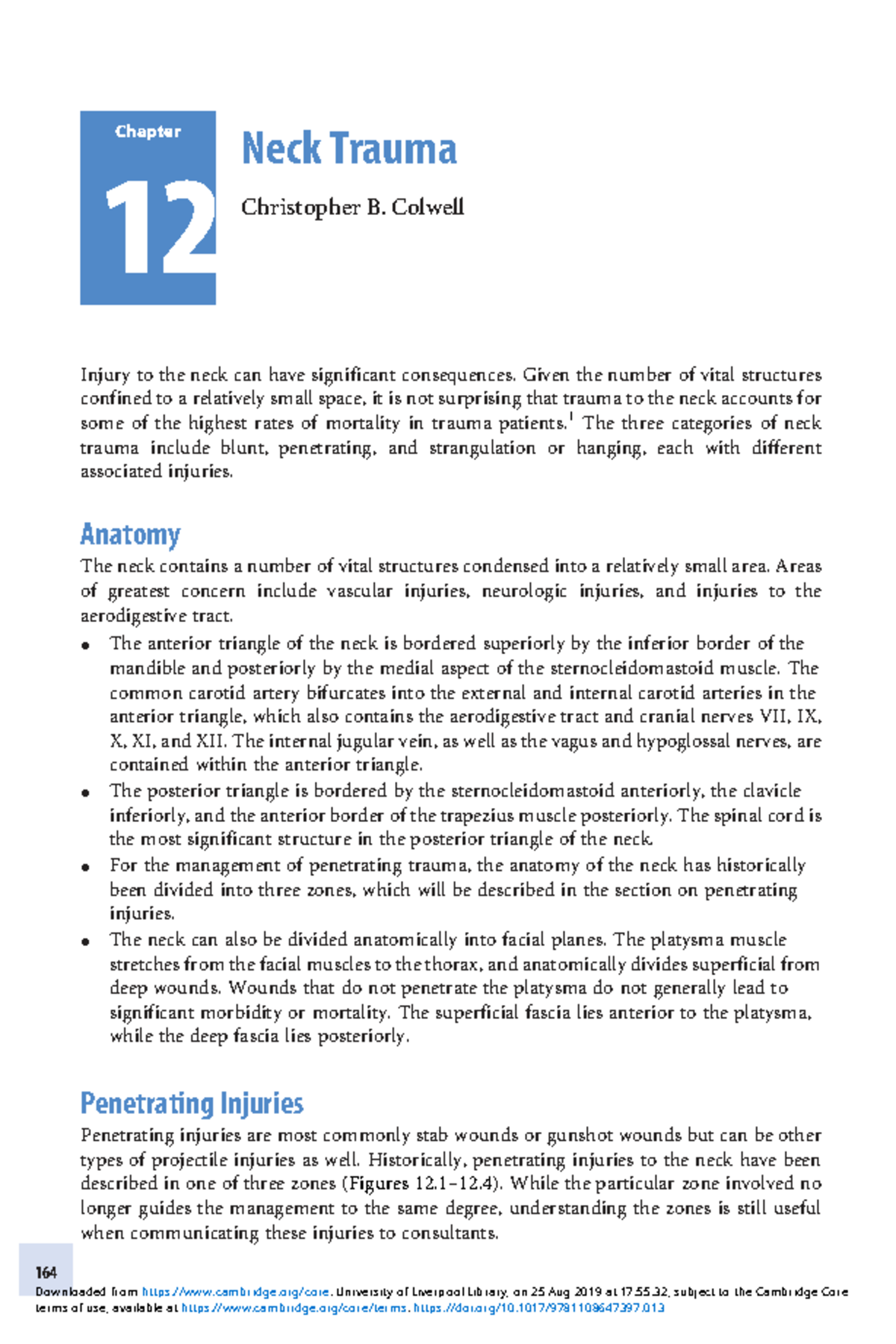 NECK Trauma - Chapter 12 Neck Trauma Christopher B. Colwell ...