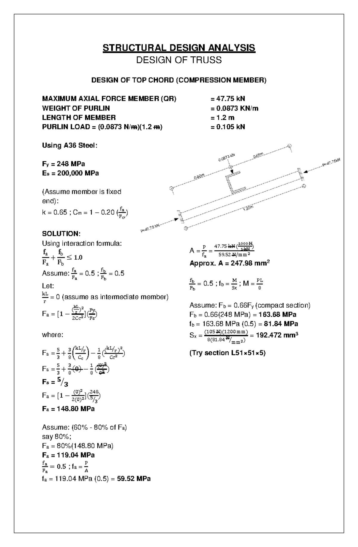 Structural Design Analysis Truss Autosaved - STRUCTURAL DESIGN ANALYSIS DESIGN OF TRUSS DESIGN ...