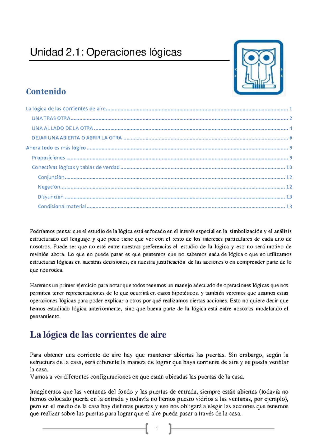 Operaciones Lógicas en la Unidad 2.1: Comprensión y Ejemplos - Studocu