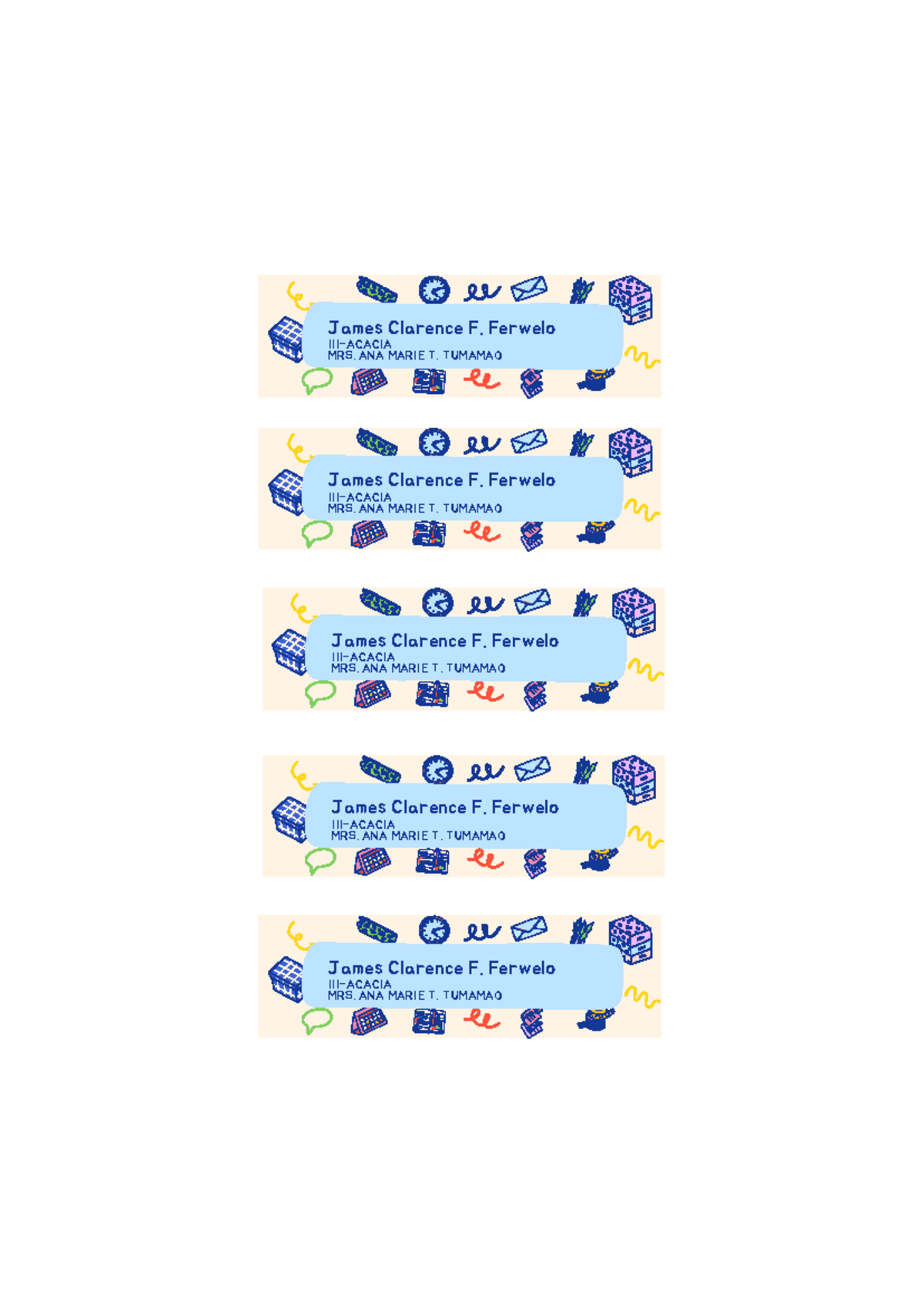 Colorful Cute Fun Back to School Folder Label - Social Psychology ...