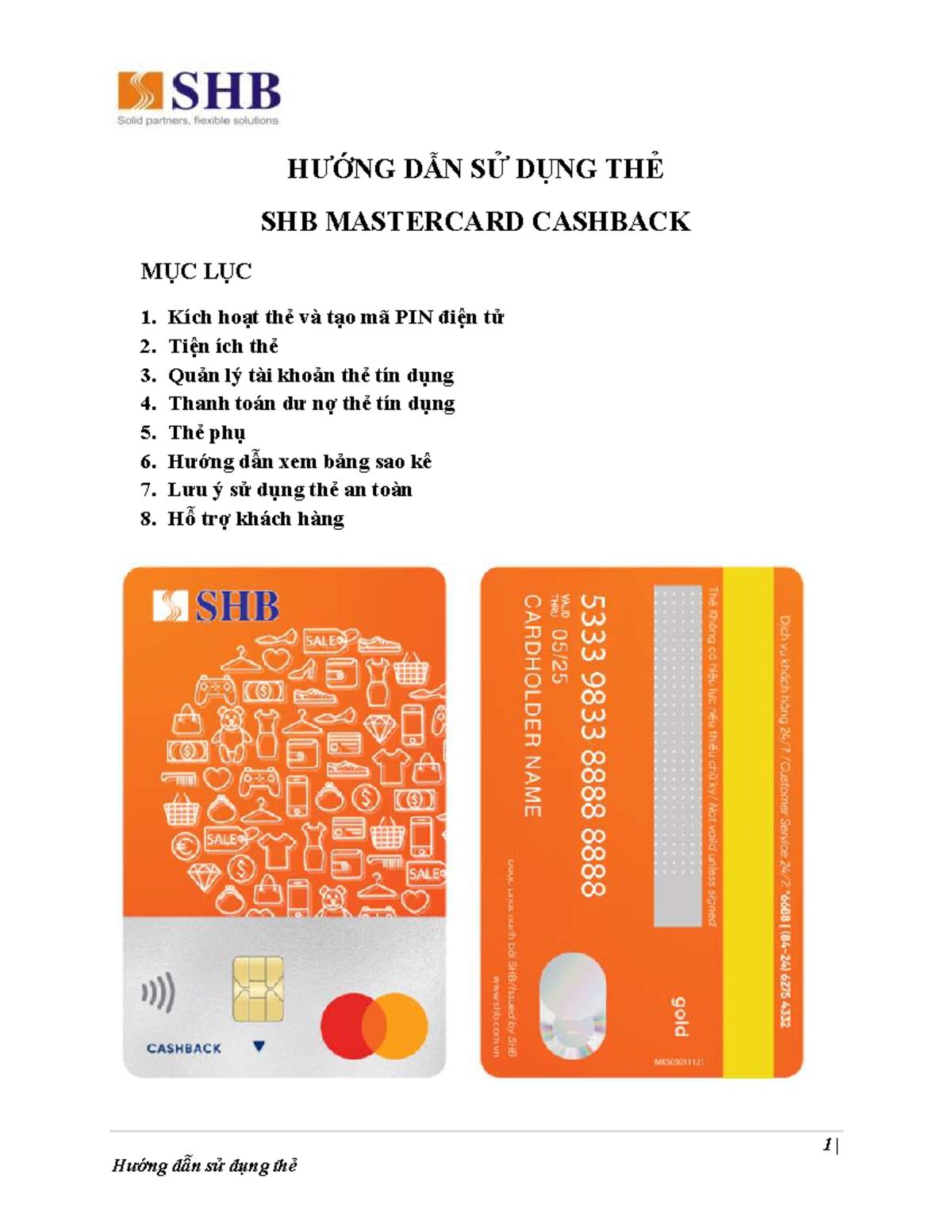Hướng Dẫn Sử Dụng Thẻ Tín Dụng SHB Mastercard 2 - Studocu