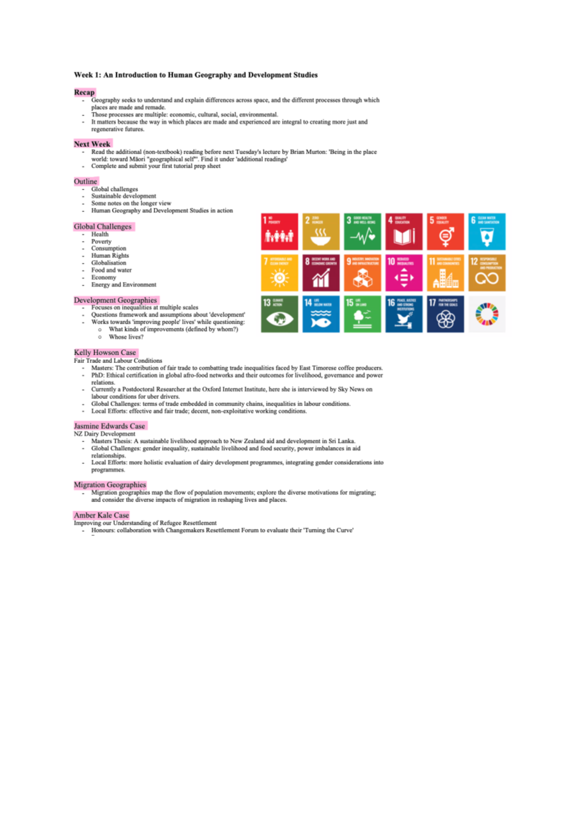 GEOG112 Lecture Notes copy - Introduction to Human Geography and - Studocu