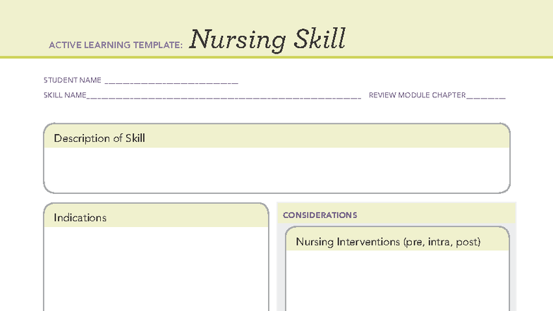 ALT - Nursing Skill - ACTIVE LEARNING TEMPLATES Nursing Skill STUDENT ...
